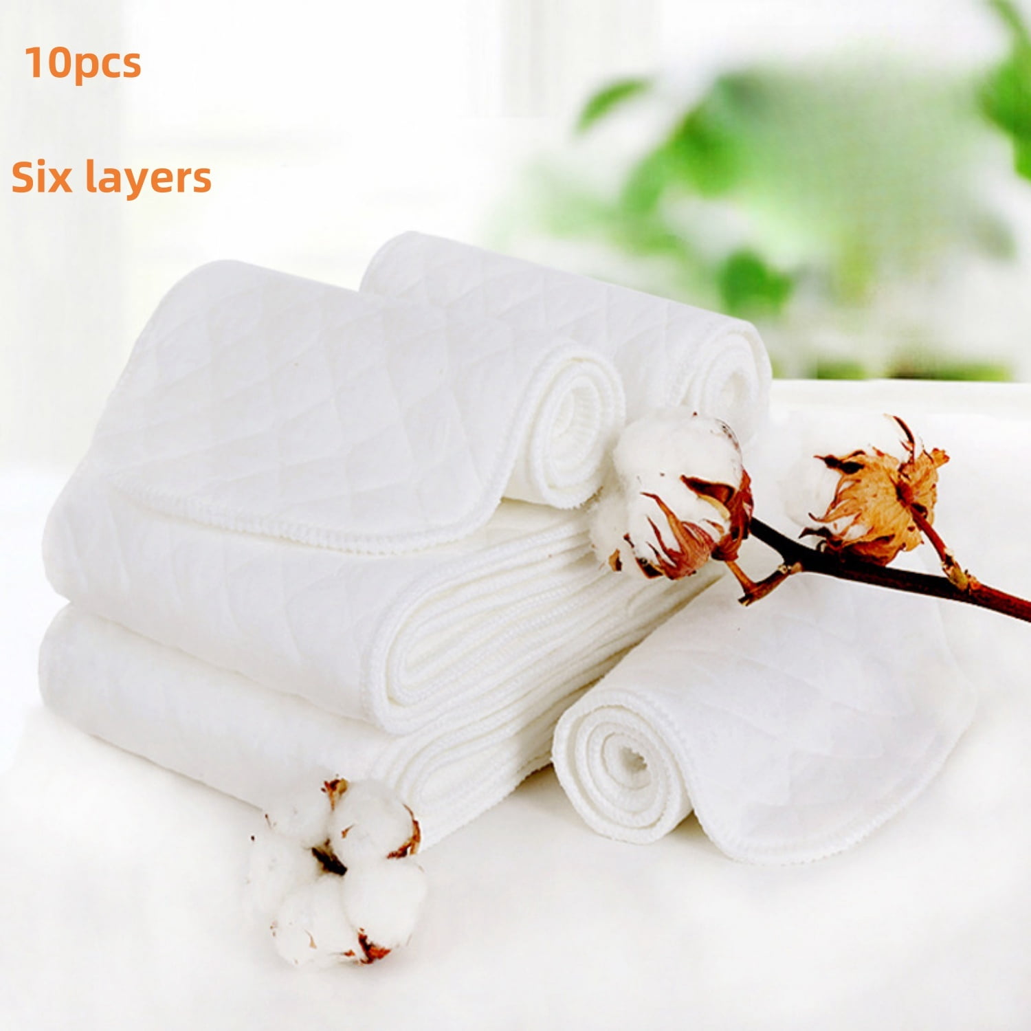 JIAYUEZHAO Six-Layers Cotton Diaper,Breathable Leakproof Washable ...