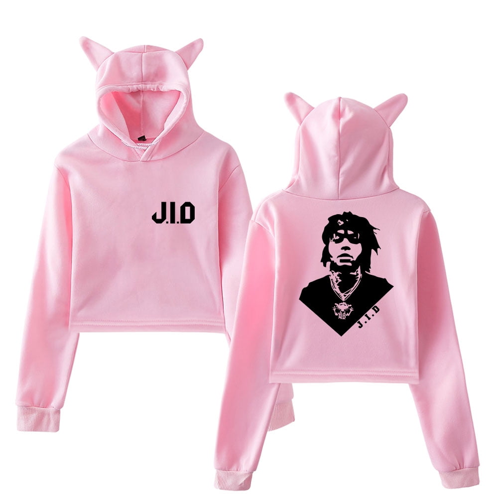 JID Merch Classic Girl's Cute Cat Ear Cropped Pullover Hoodie Hooded ...