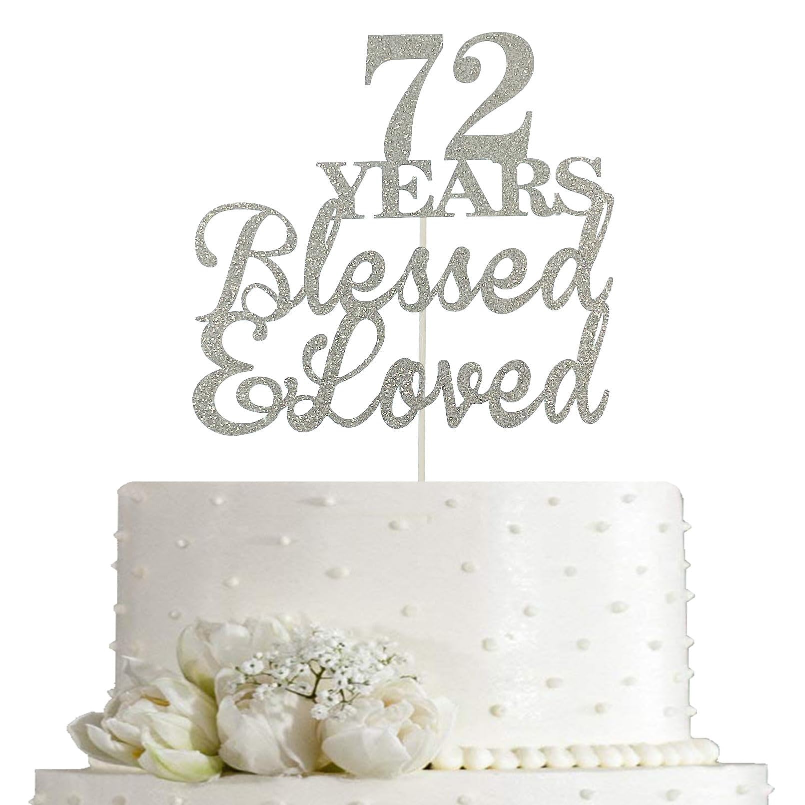 JIEEIN 72 Years Blessed & Loved AIS1 Cake Topper for 72nd Birthday ...