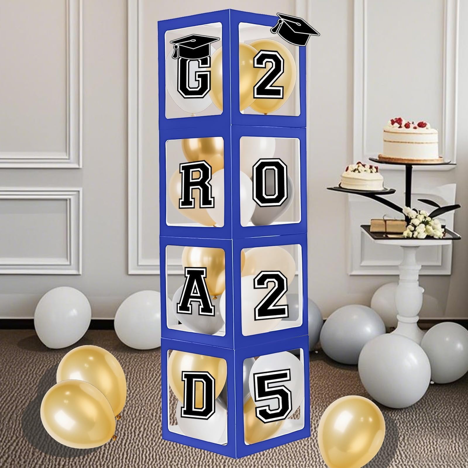 JIEFULL Set of AJH3 4 Graduation Decorations Boxes with GRAD, 2025 and ...