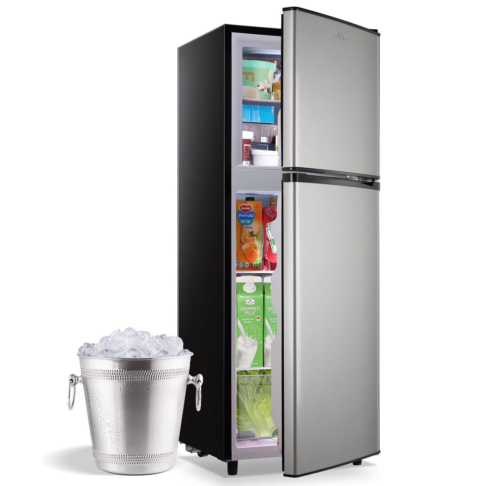 JIEJIA 5.0 Cu.Ft Apartment Size Refrigerators with Separate Freezer, 2 ...
