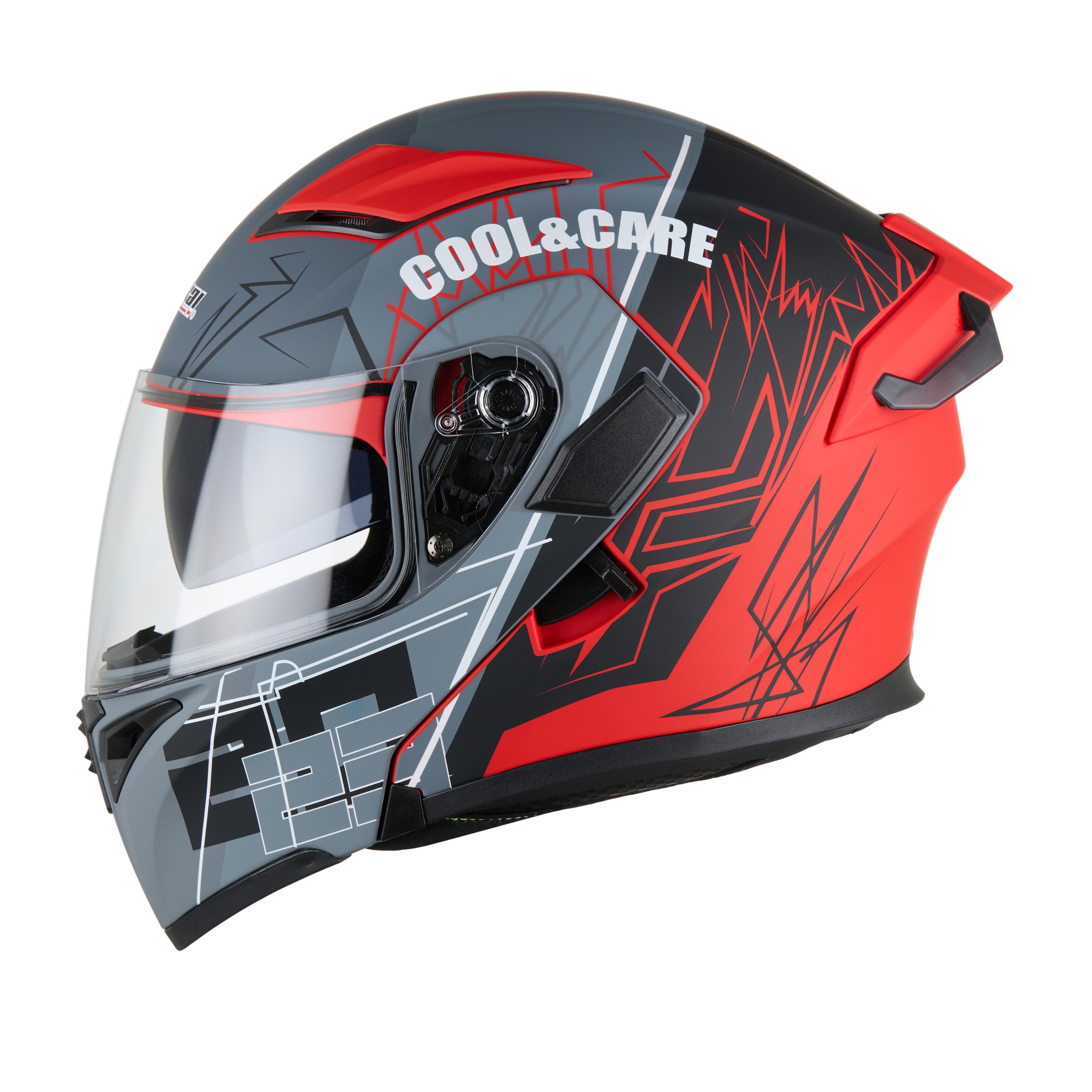 JIEKAI Motorcycle Helmet Motorcycle Uncovered Helmet Flip Chin Double ...