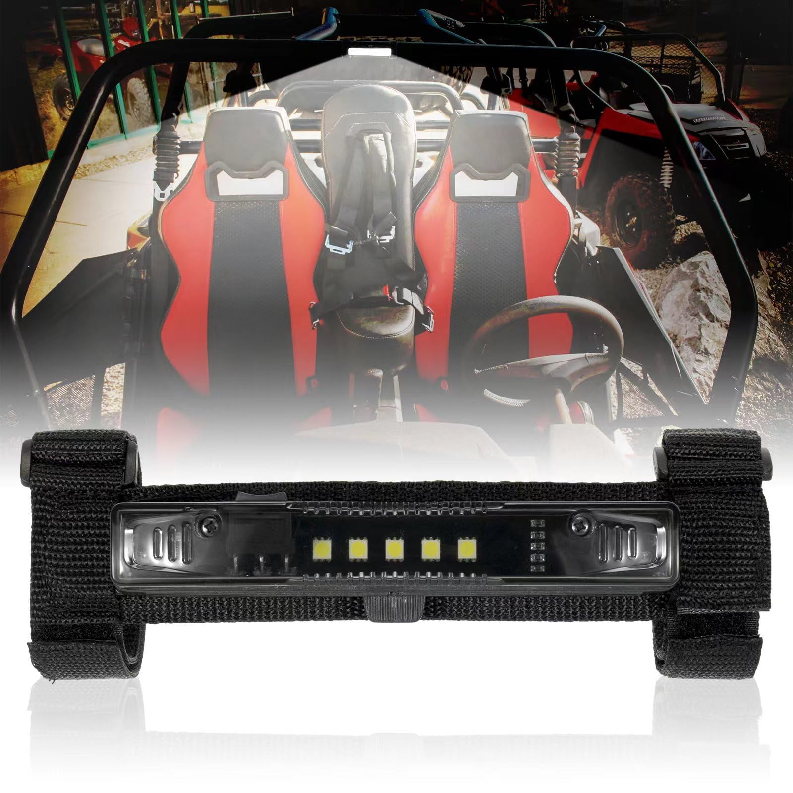 JIEPENG UTV Interior Light, IFF17 UTV Dome Light Universal Roll Bar ...