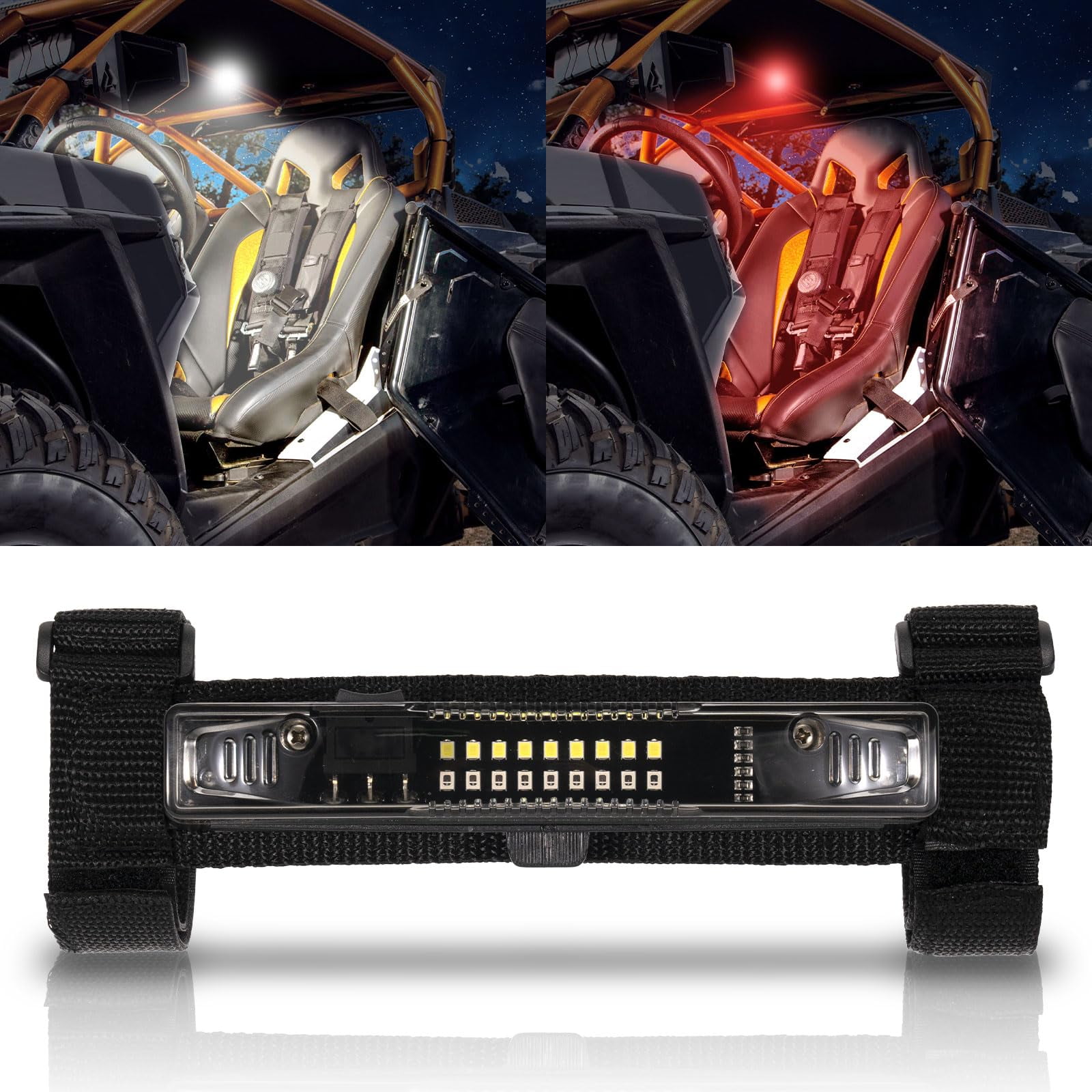 JIEPENG UTV Interior Light, SSF20 UTV Dome Light Universal Roll Bar ...