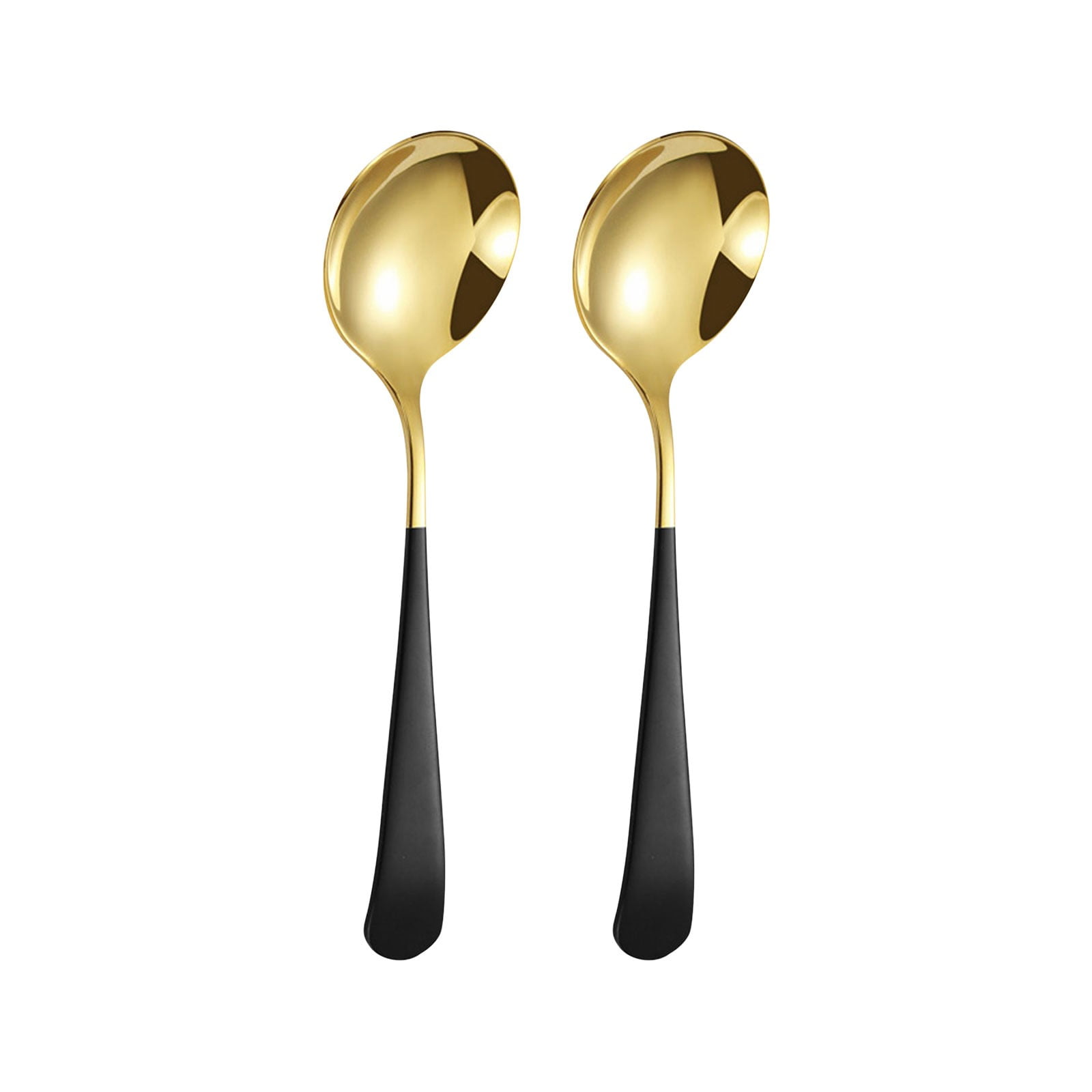 JIEU 304 Stainless Steel Round Spoons Small Thick Soup Spoons, Cute ...