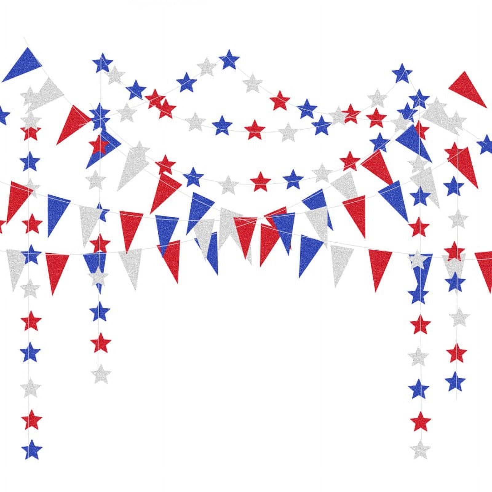 JIEU 4th of July Decorations Hanging Shiny Patriotic Party Supplies for ...