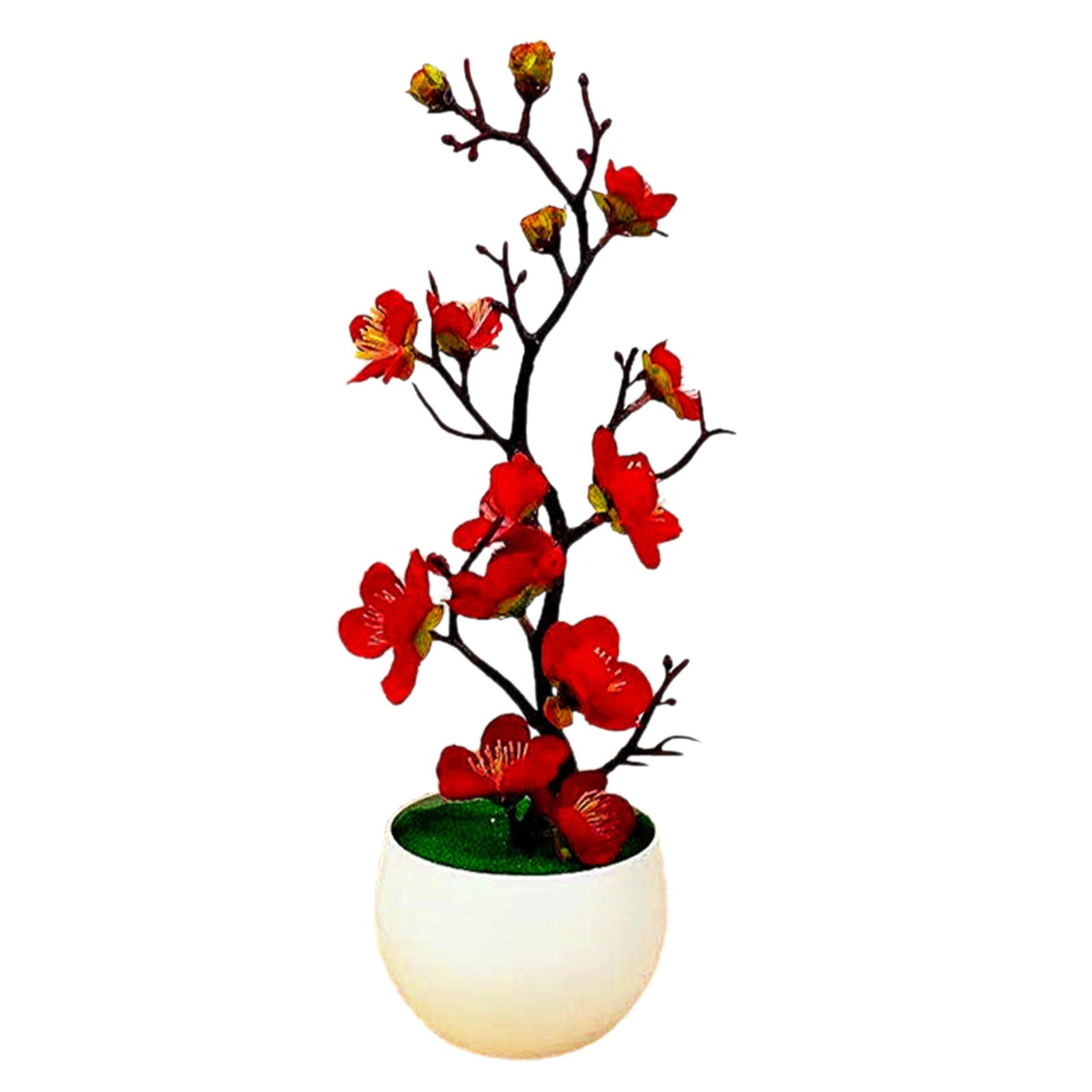 JIEU Artificial Flower in Pot Real Touch Fake Plant for Home Table ...
