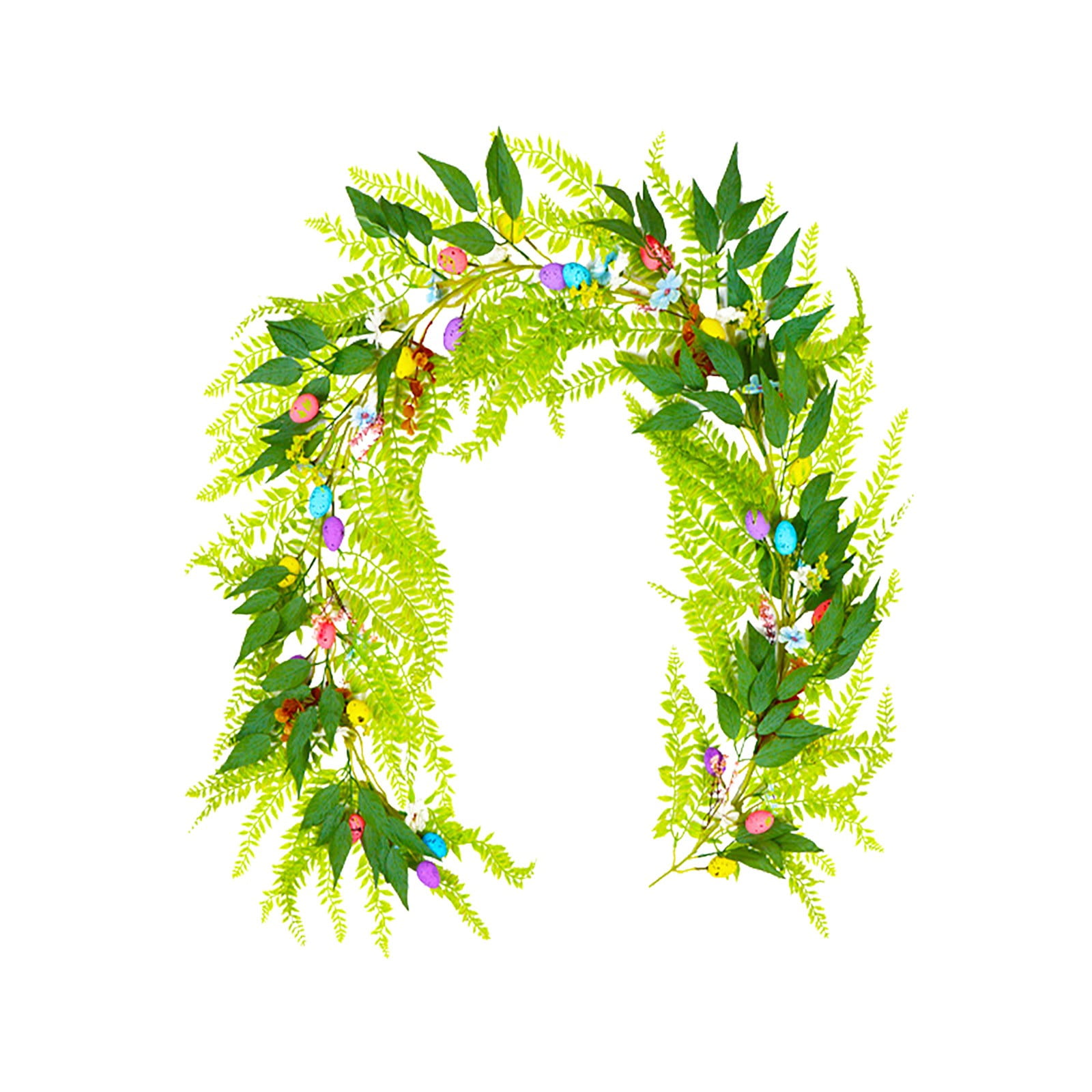 JIEU Artificial Hanging Egg Greenery Vines Easter Spring Wall Decor with Faux Leaves for Wedding ...