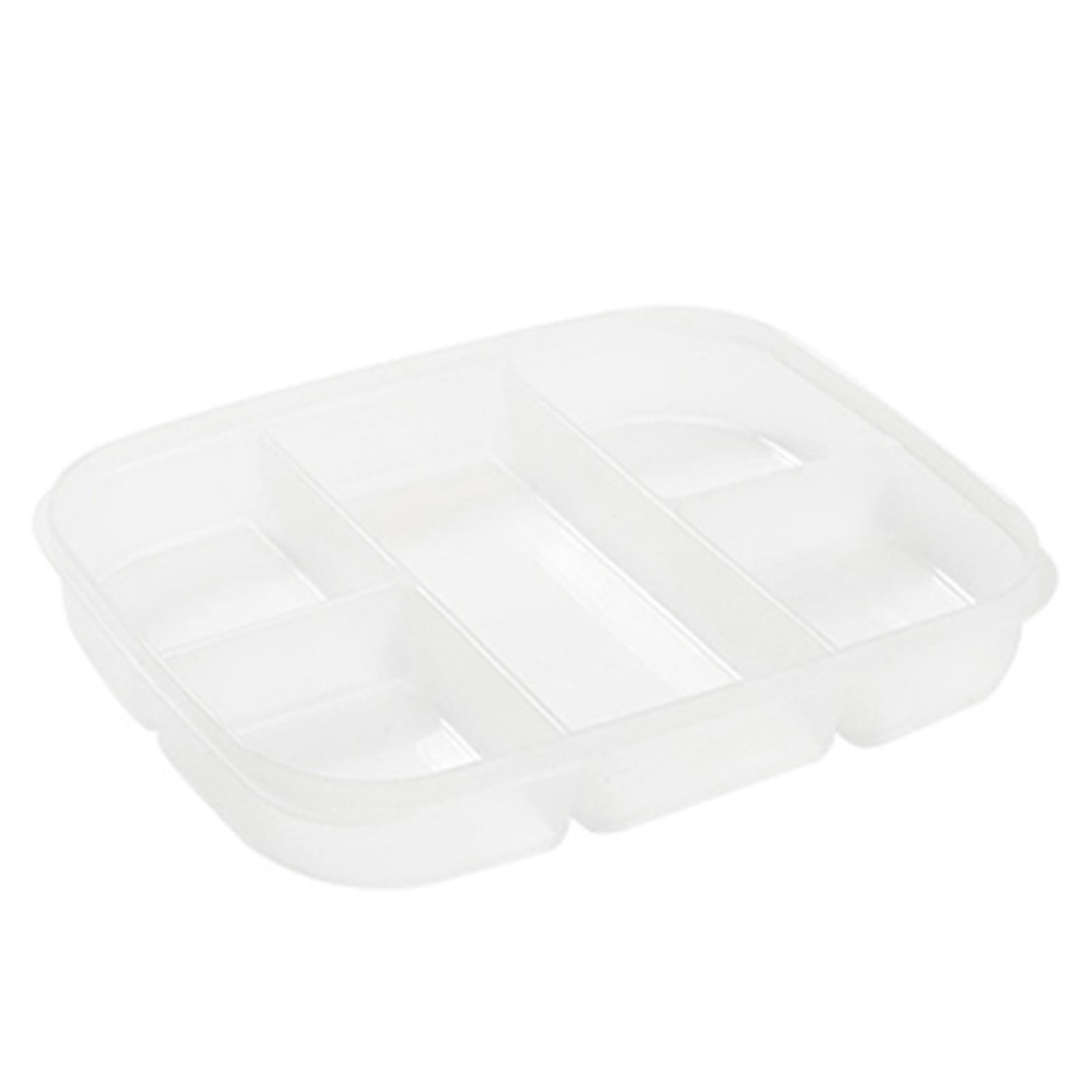 JIEU Compartment Divided Veggie Tray with Lid Square Snack Container ...