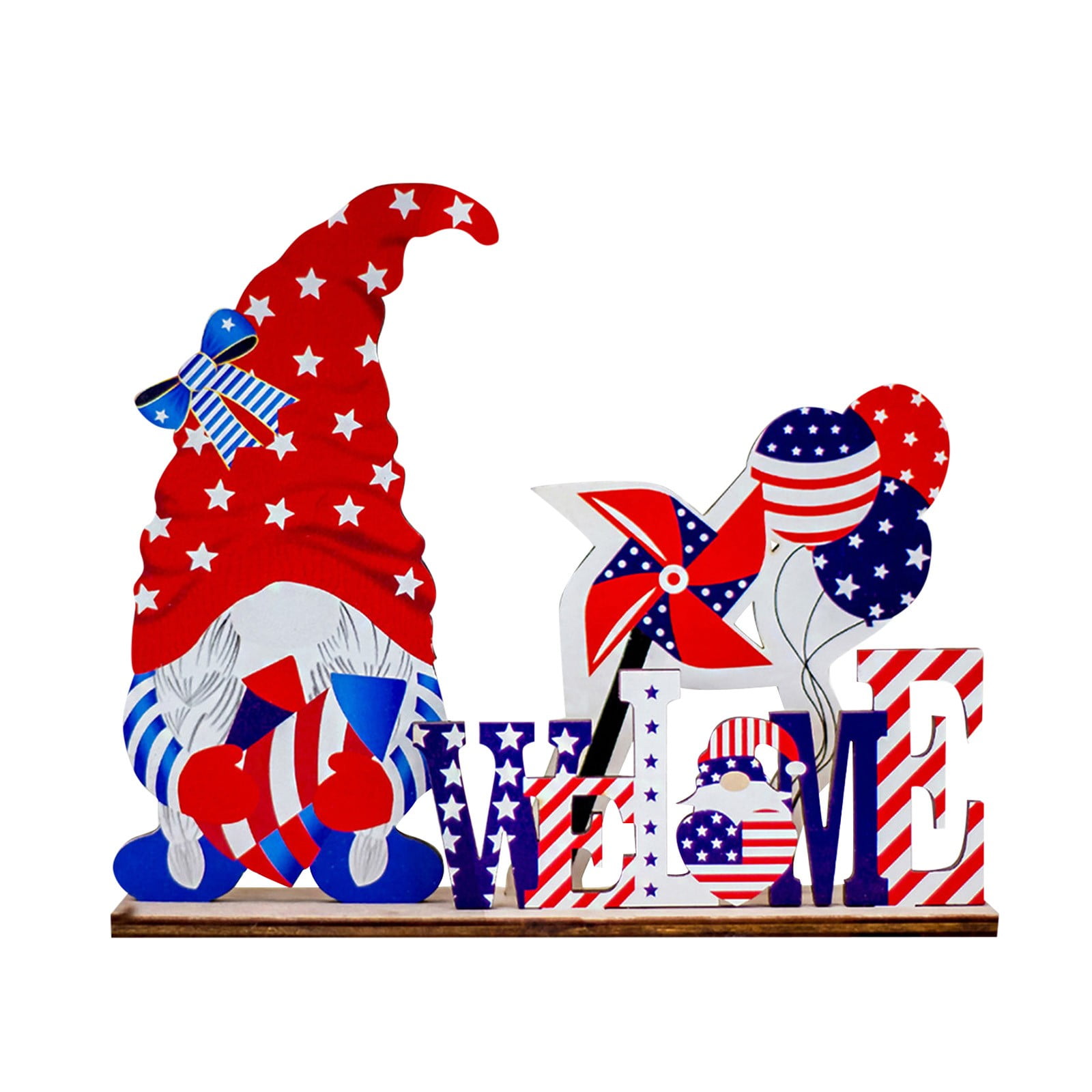 JIEU Patriotic Wooden Centerpiece Handcrafted Memorial Day & 4th of ...