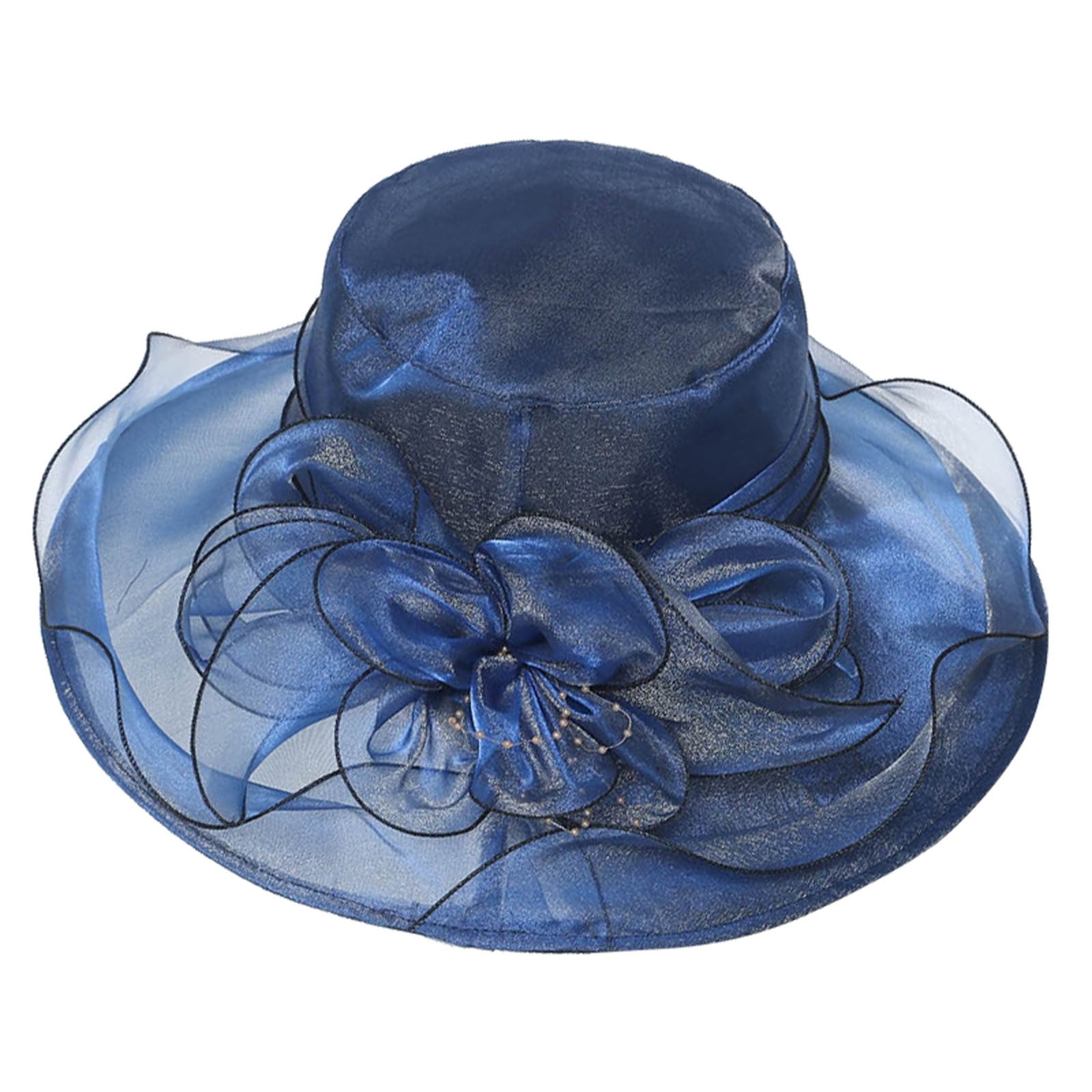 JIEU Women's Vintage Floral Mesh Sun Hat Beach Sun Hat with Sun Lady ...