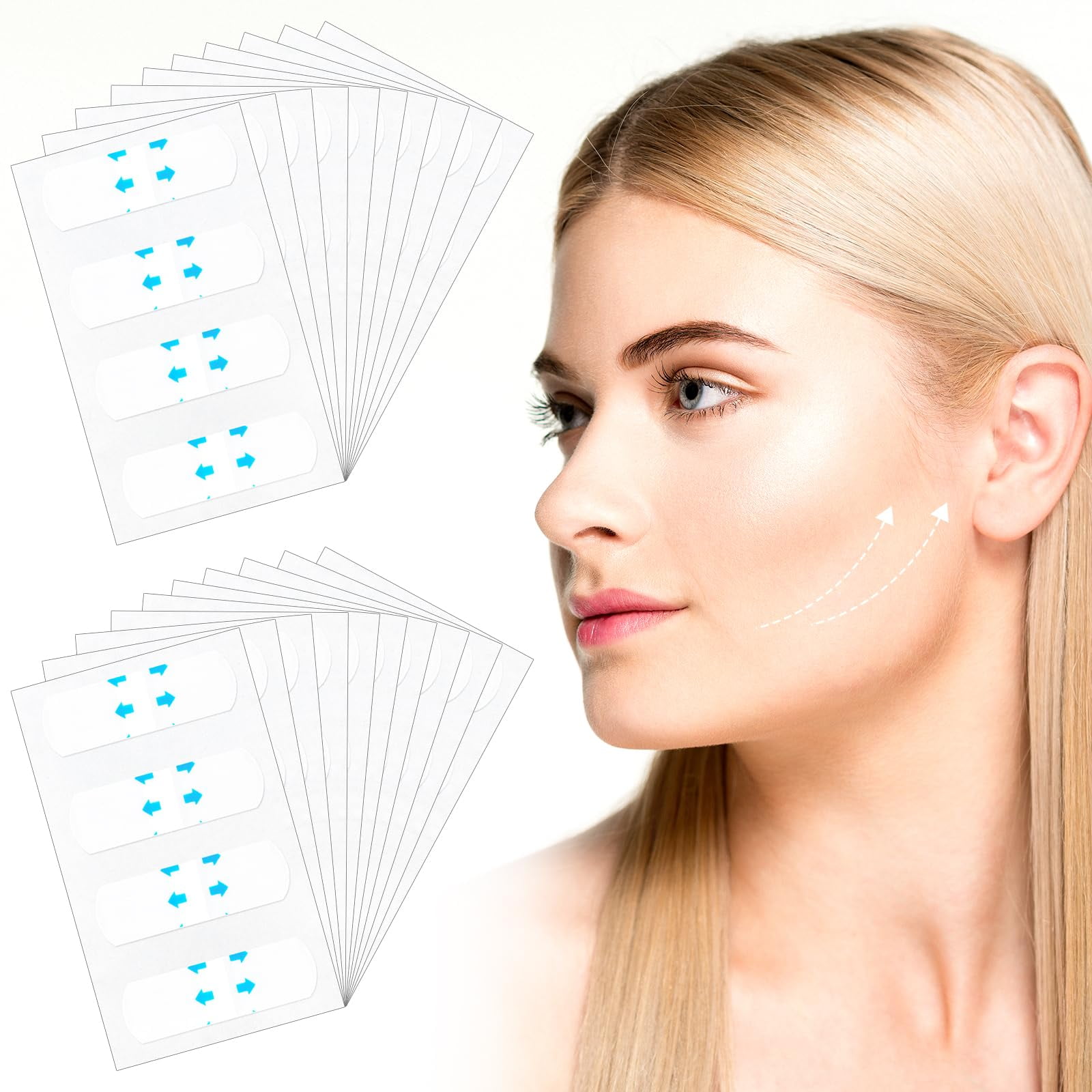 JIEYAO 200 Pcs Face TMA2 Lift Tape, Face Lift Tape Invisible Portable ...