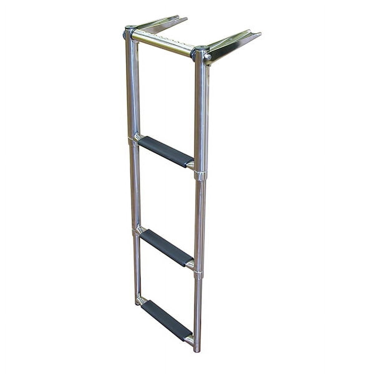 JIF Marine 3-Step Over Platform Telescoping Boat Ladder w/Hand Grip ...