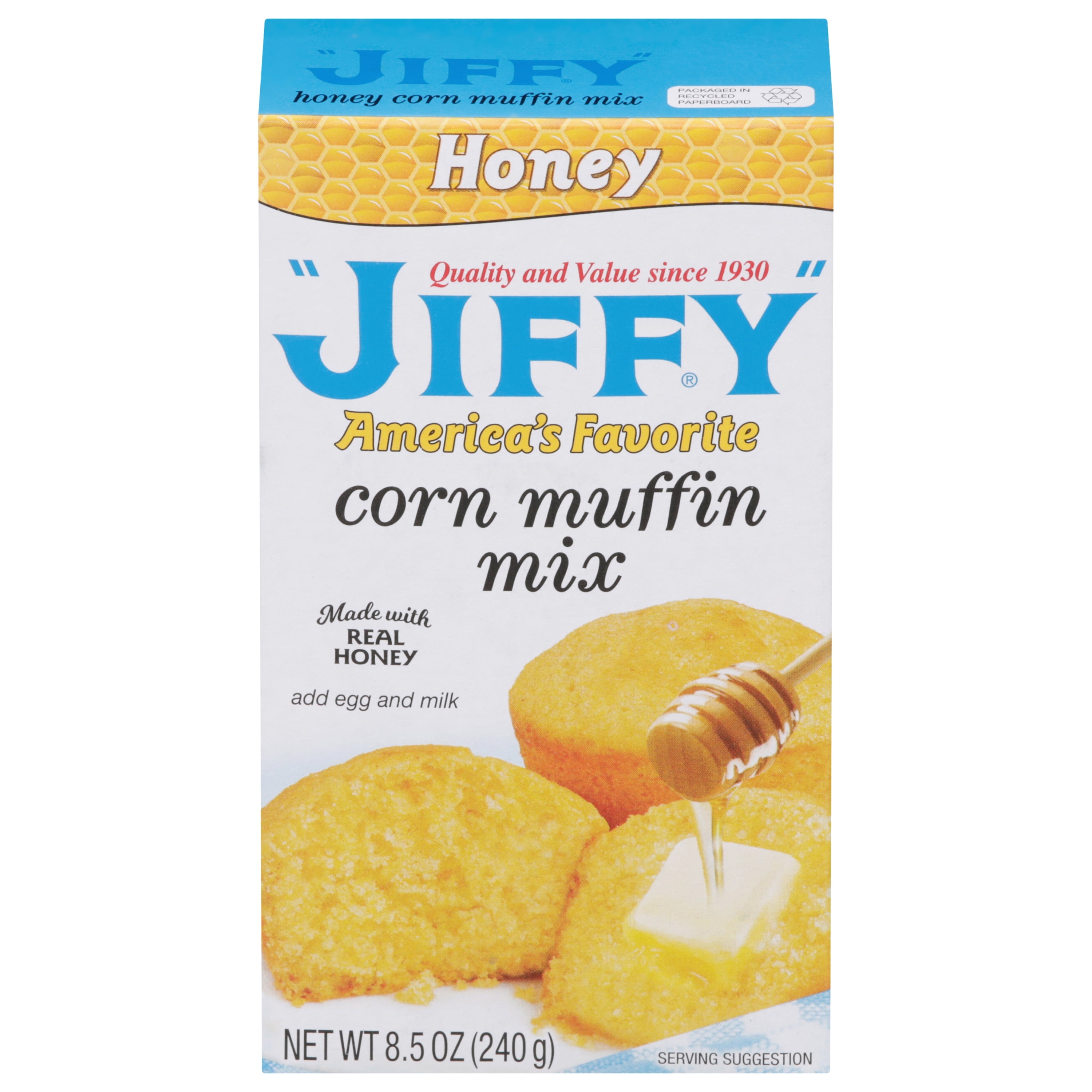 Jiffy Honey Corn Muffin Mix, Sweet Cornbread Mix with Real Honey, 8.5 ...