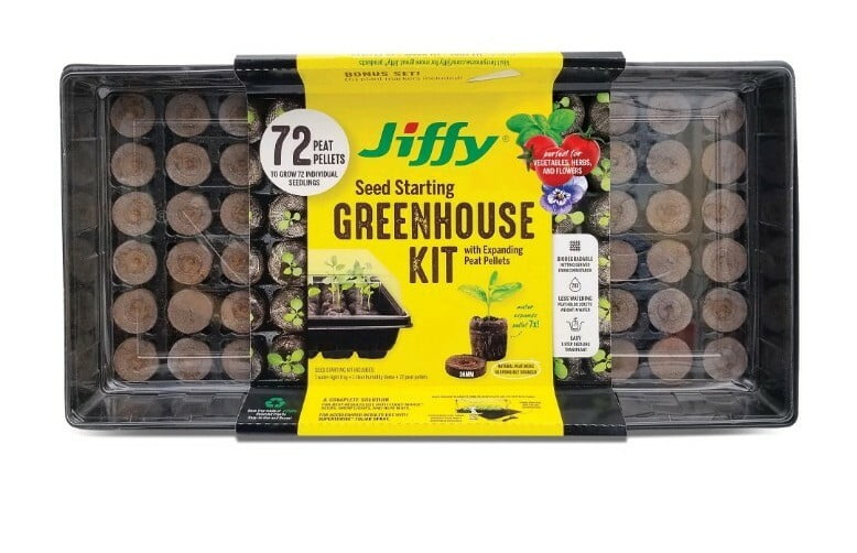 JIFFY SEED STARTING KIT 72 expanding Peat Pellet, Greenhouse seedling ...