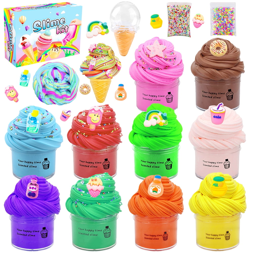 JIFON 10Pcs Cakes & Sweet Treats Butter Slime Kit for Kids, Awesome ...