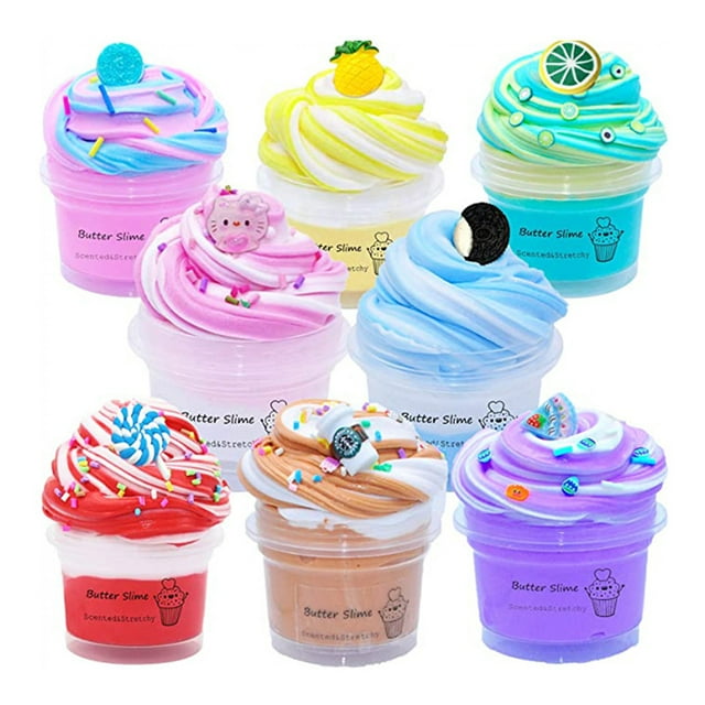 JIFON 8Pack Butter Slime Kit for Kids, Jelly Slime Pack Gift Sets for ...