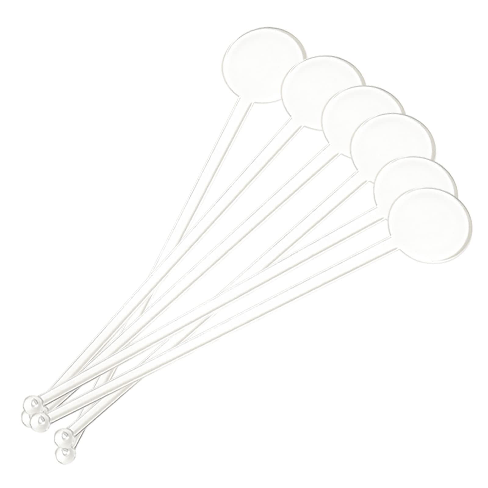 JIGHAO 100Pcs Disposible Plastic Disc Top Drink Stirrers Transparent ...
