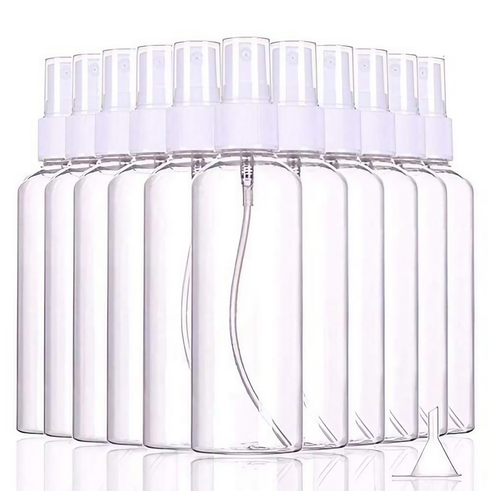 JIGSHTIAL Plastic Transparent Spray Bottle 100Ml Refillable Spray Empty Bottle Mist Spray Bottle ...