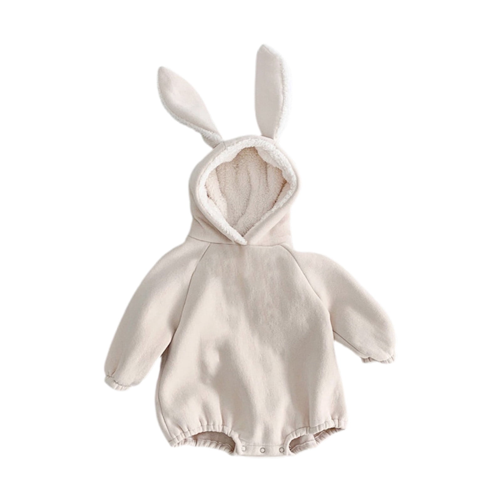 JIKNTTR Baby Boy Girl Easter Outfit Rabbit Ear Hooded Sweatshirt Romper ...