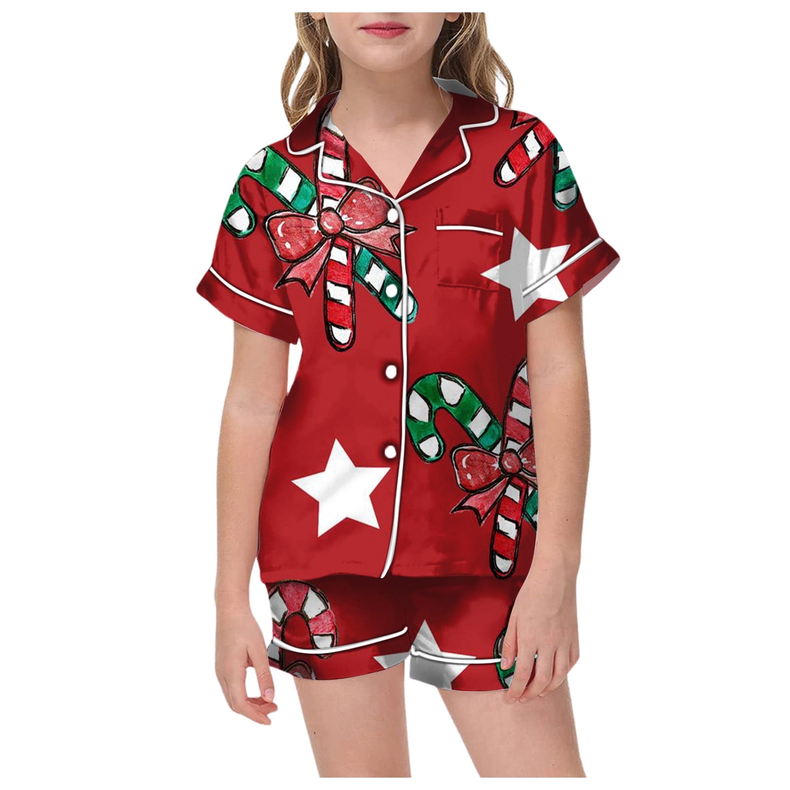 JIKNTTR Christmas Pajamas For Girls Fashion Cute Pajamas For Children ...