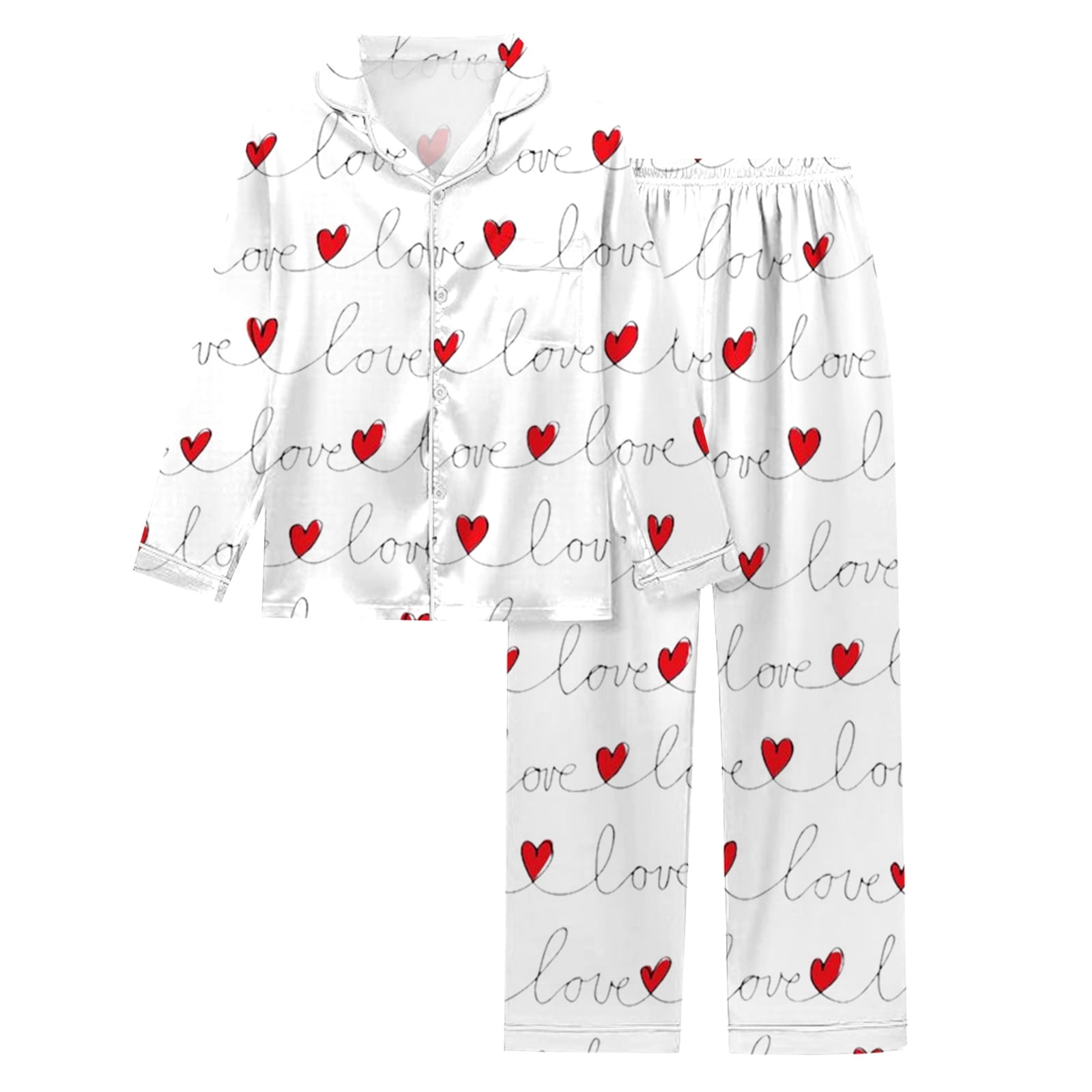 JIKNTTR Comfort Womens Pajama Sets Women's Valentine's Day Heart Shaped ...