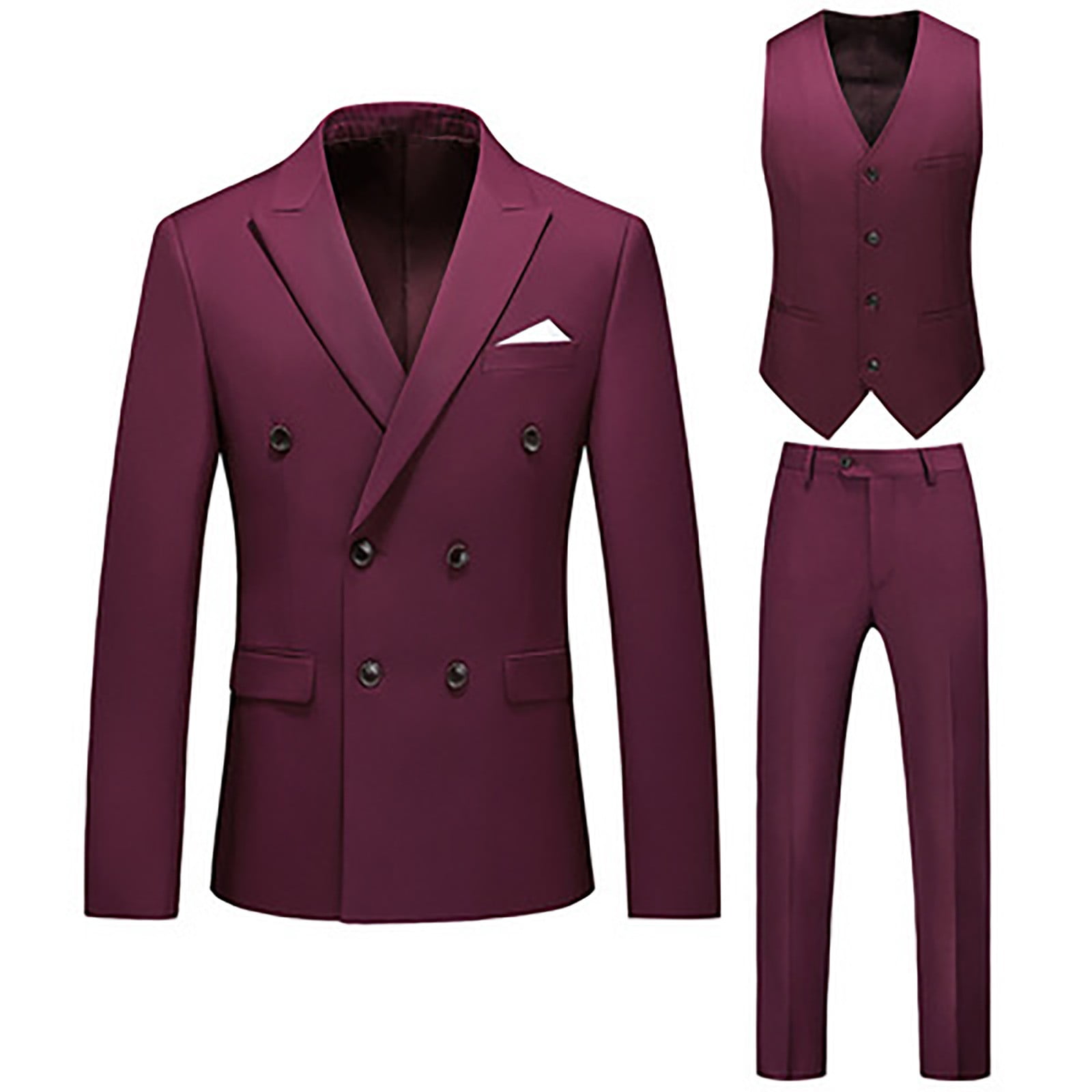 JIKNTTR Fashion Men's Suits Slim Fit Business Wedding Party Suit Top ...
