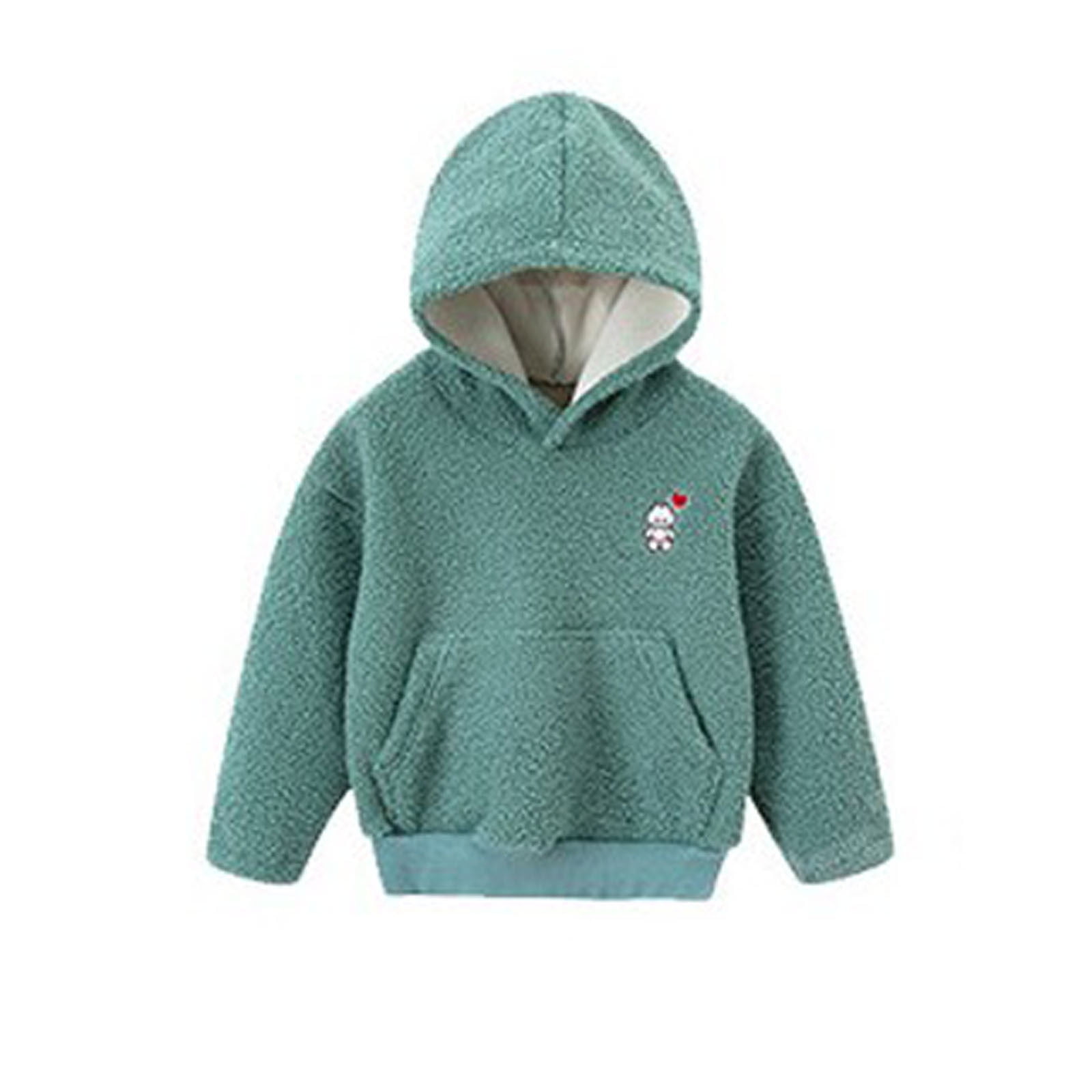 JIKNTTR Girl's Hoodies Fuzzy Warm Loose Pullover Fleece Jacket Top Long ...