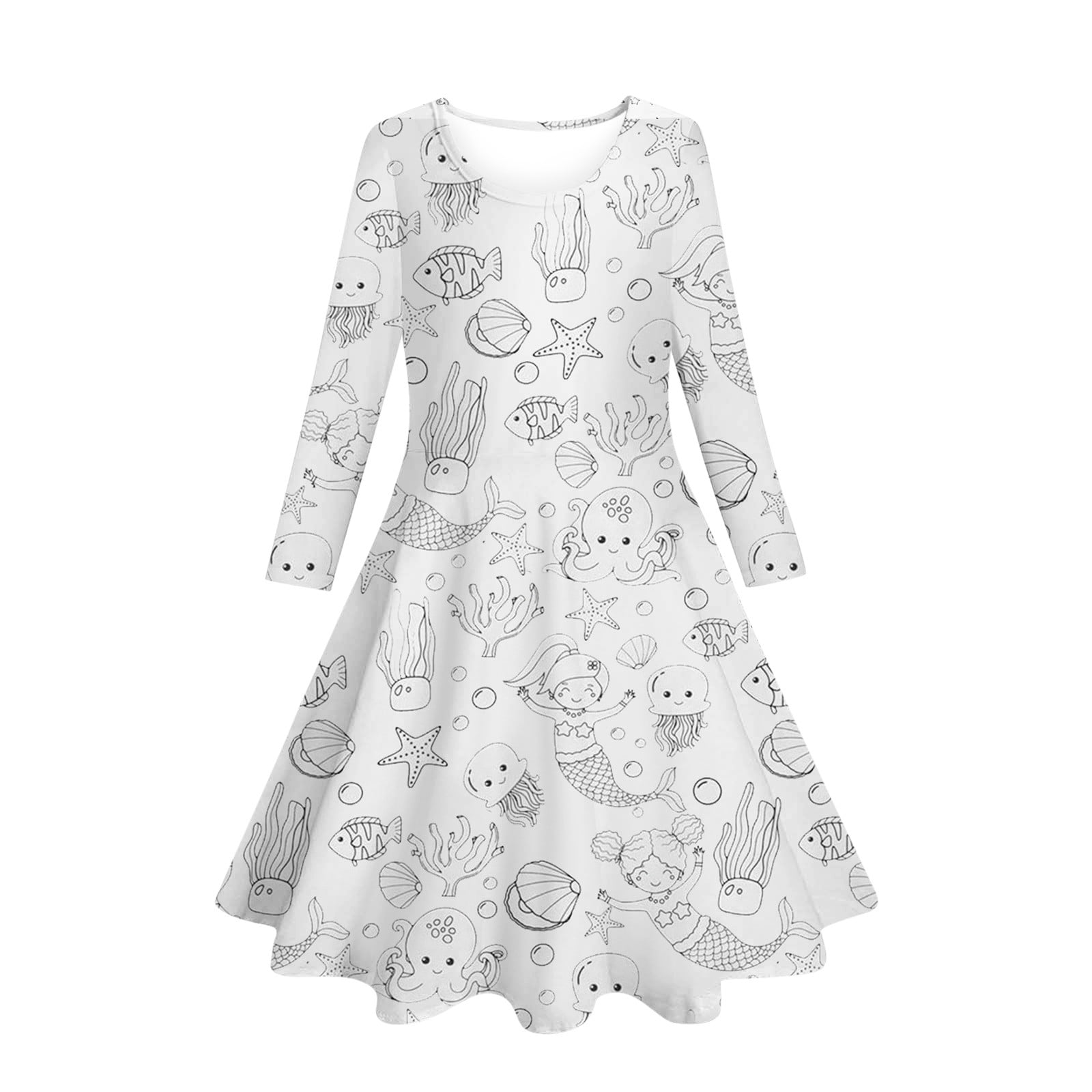 JIKNTTR Girls Nightgowns Cute Nightdress Kid Diy Hand Painted Homewear ...