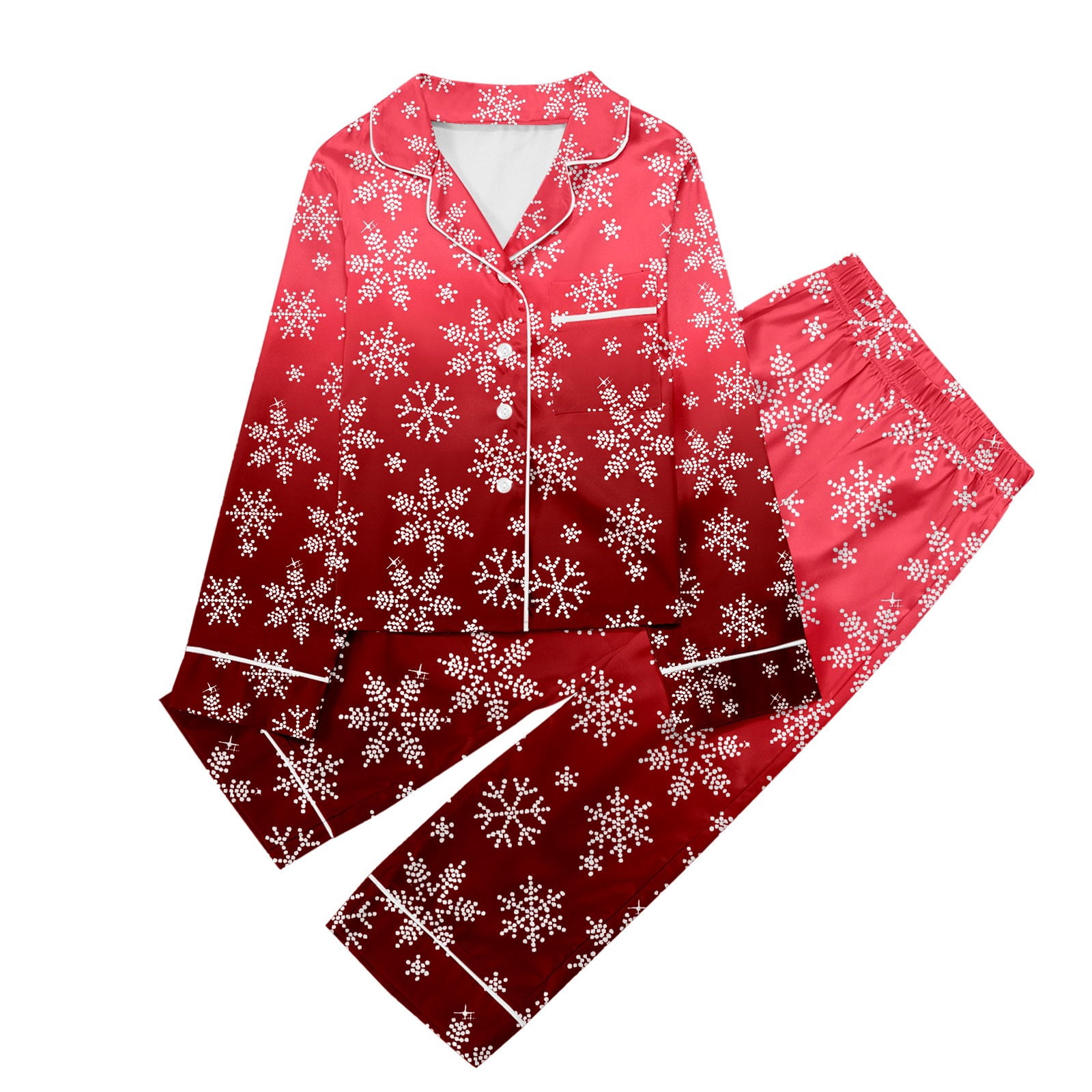 JIKNTTR Girls Pajamas Set Long Sleeve Button Down Sleepwear Nightwear ...