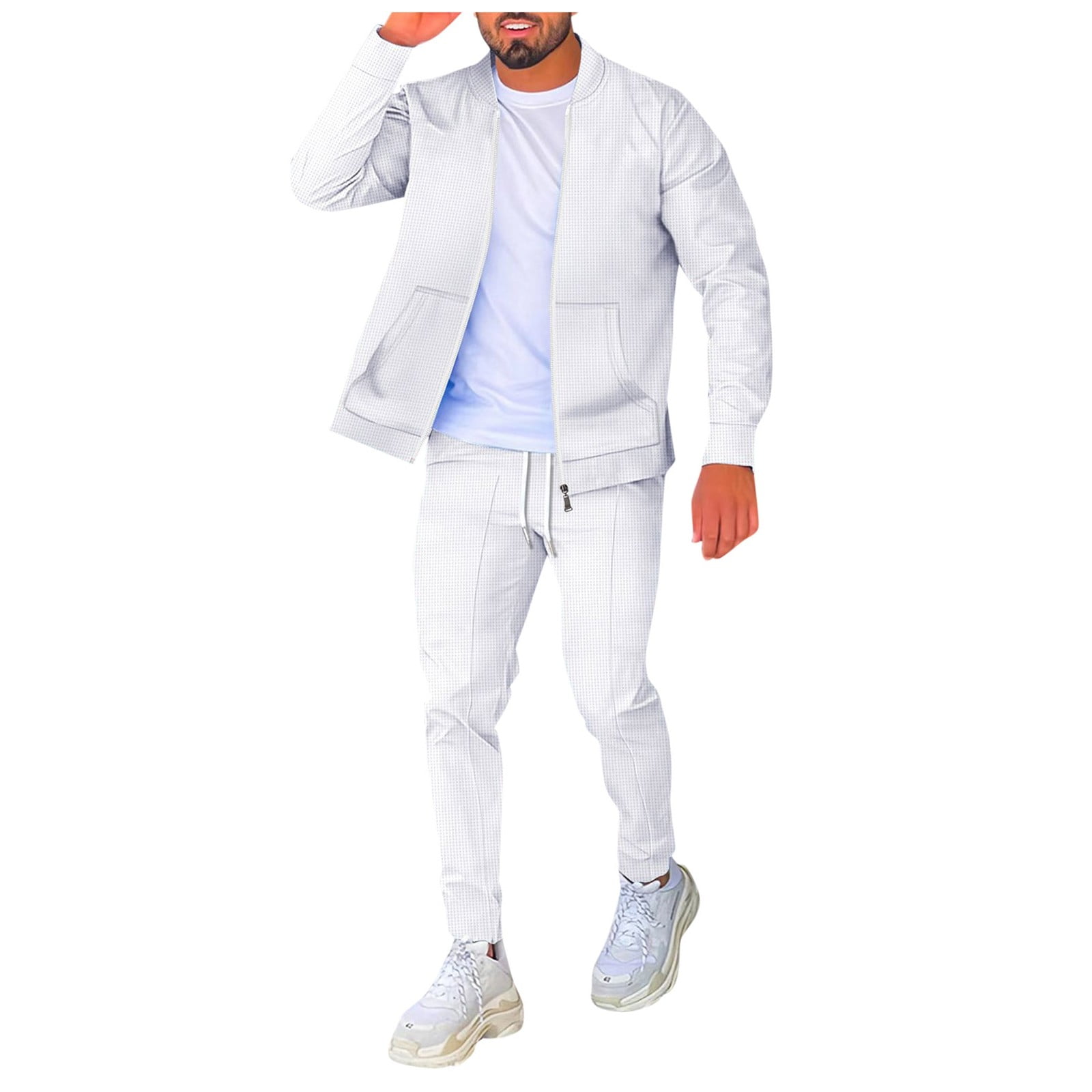 JIKNTTR Men's 2 Piece Outfits Track And Field Jacket Athletic Wear ...