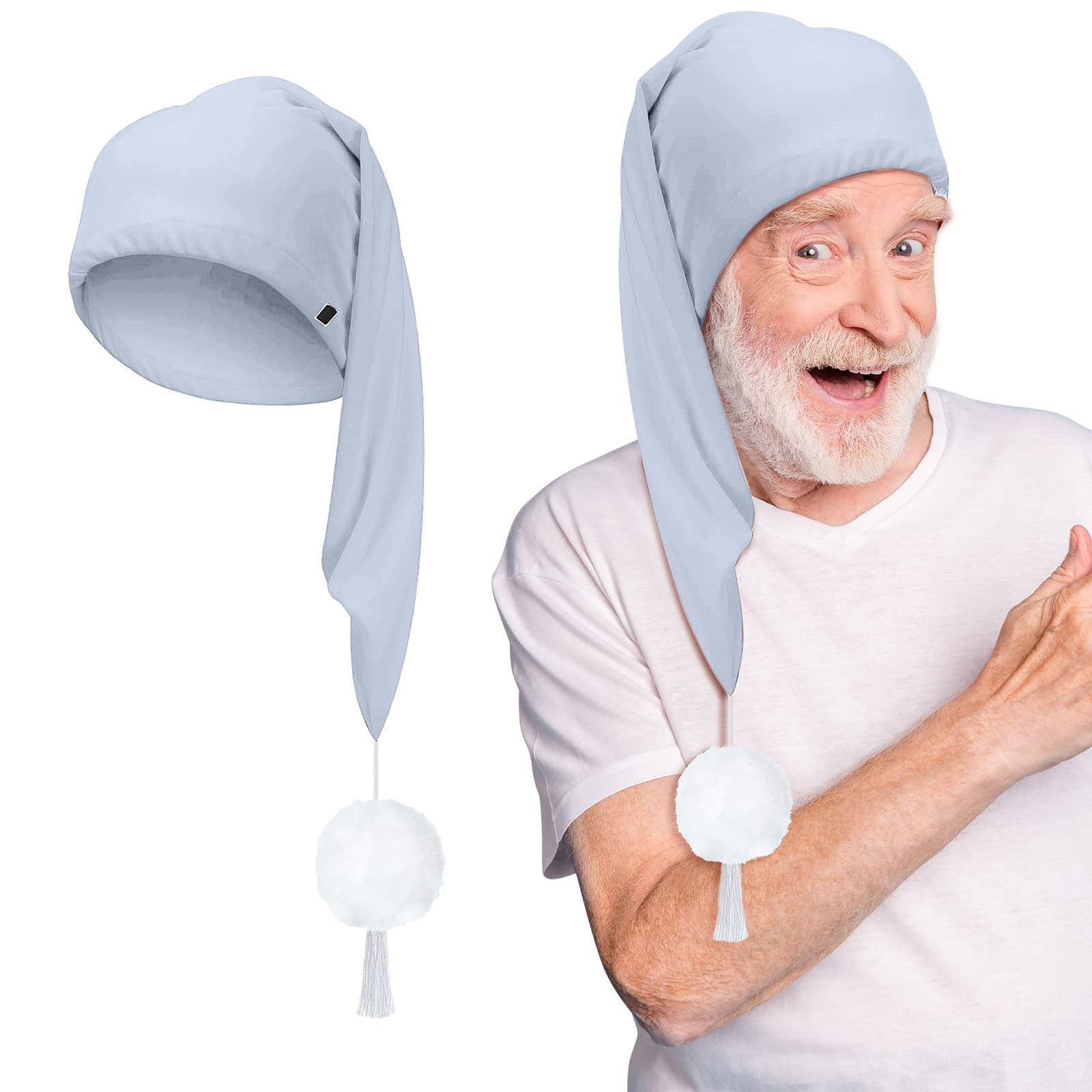 JIKNTTR Men's Night Sleeping Cap Pajama Cap Adjustable Sleeping Cap ...