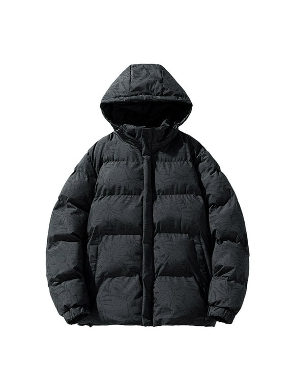 Fesfesfes Men's Short Work Puffer Jacket Bomber Jacket Thickened ...