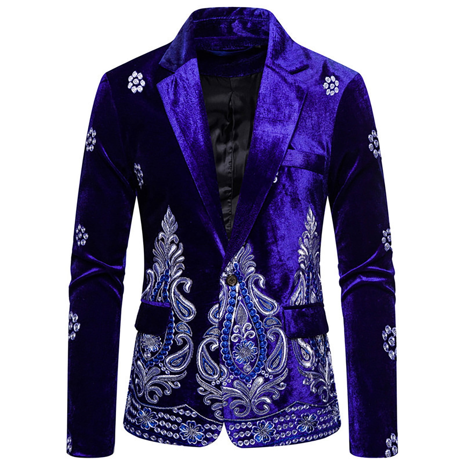 JIKNTTR Mens Casual Blazer Velvet Suit Blazer Jacket Autumn Winter ...