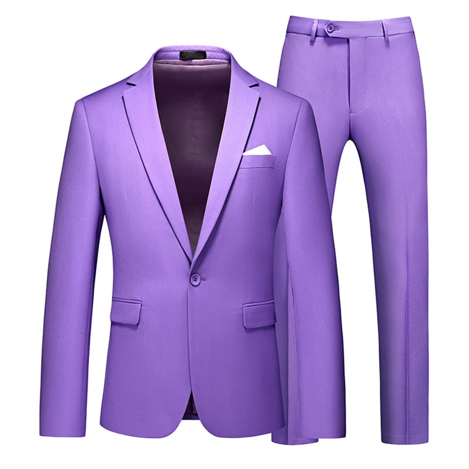 JIKNTTR Mens Fashion Suit Men's Suits 2 Piece Slim Fit Casual One ...