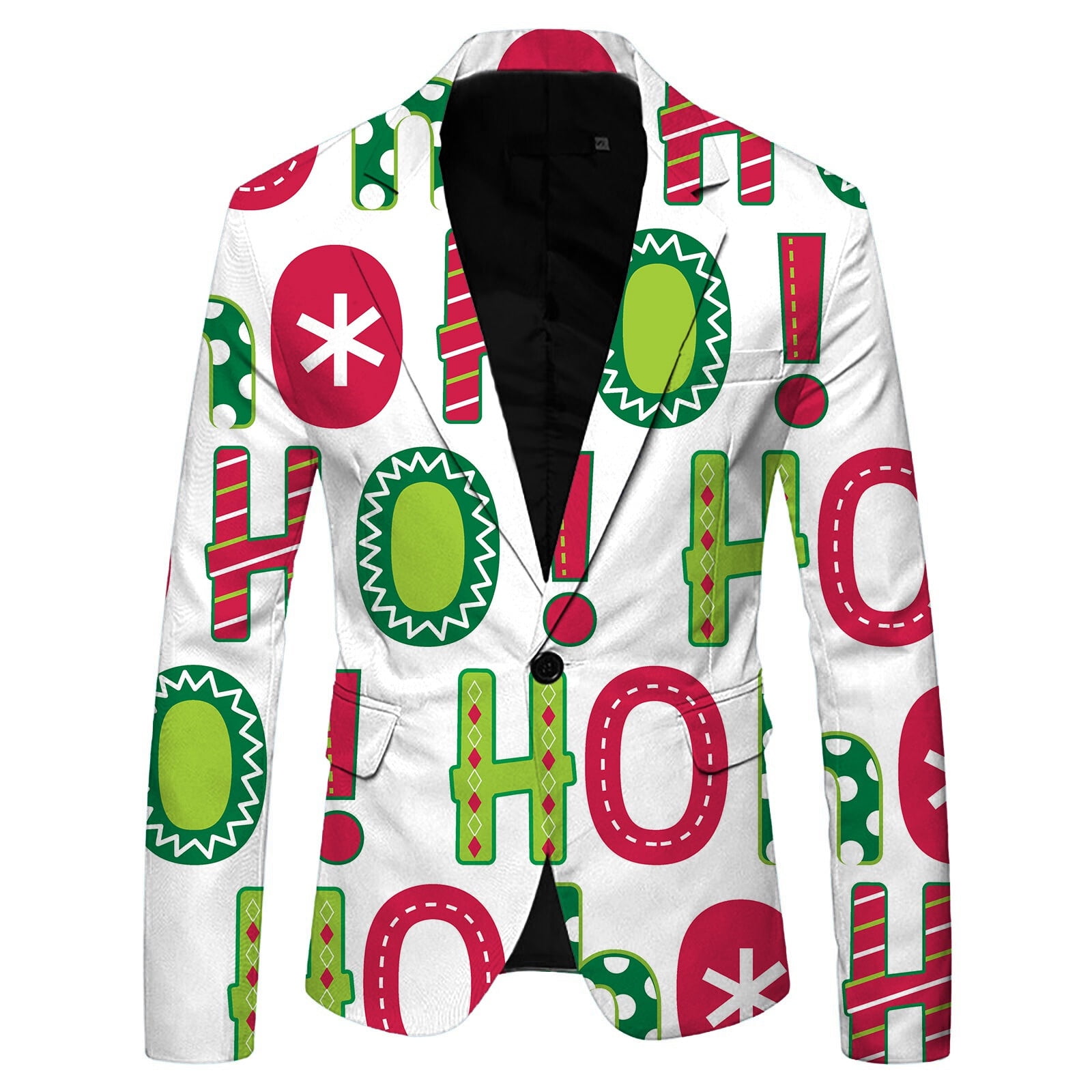 JIKNTTR Mens Floral Tuxedo Jacket Christmas Funny Printed Long Sleeve ...