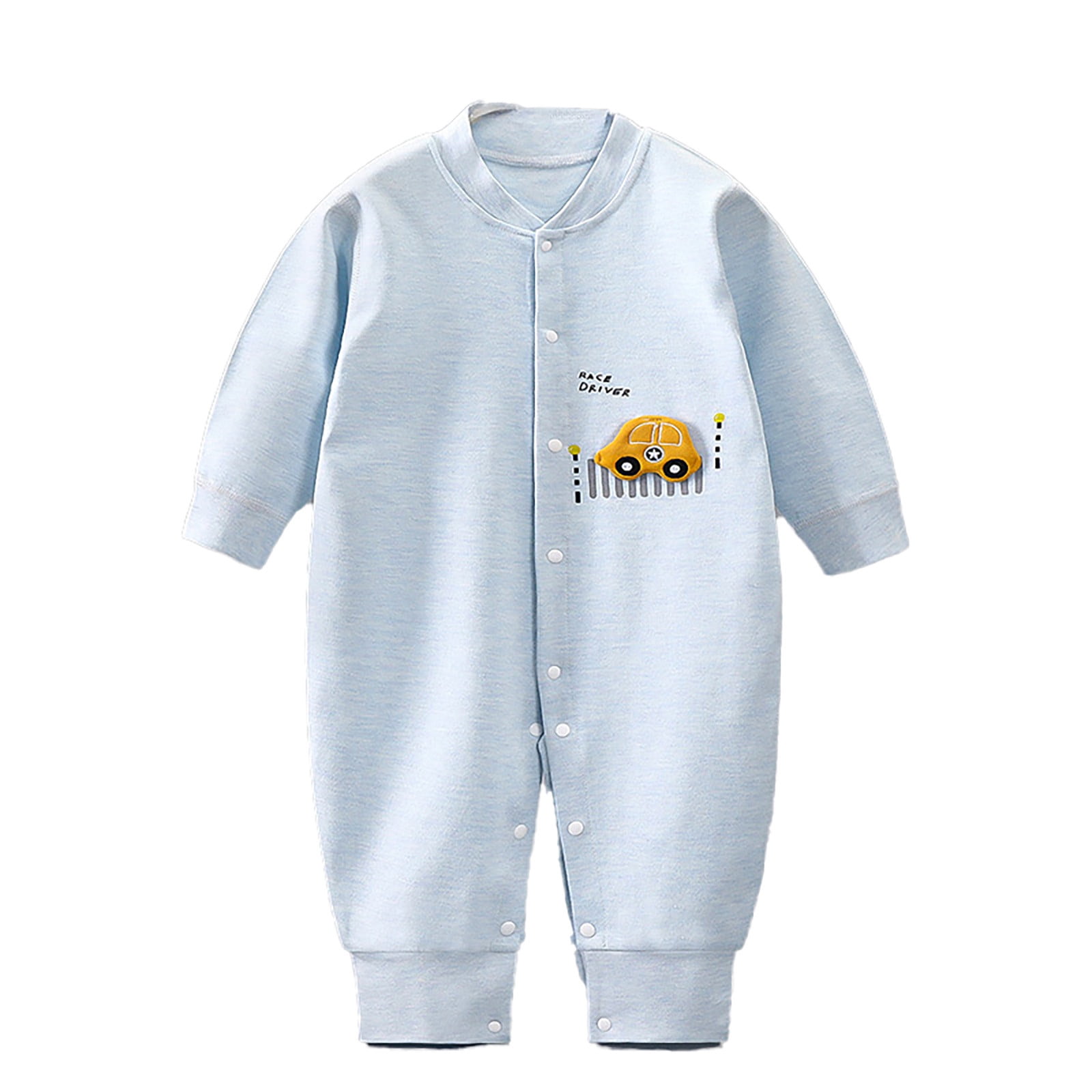 JIKNTTR New Baby Pajamas Footless Baby One Piece Romper Soft Cotton Sleepwear Long Sleeve ...