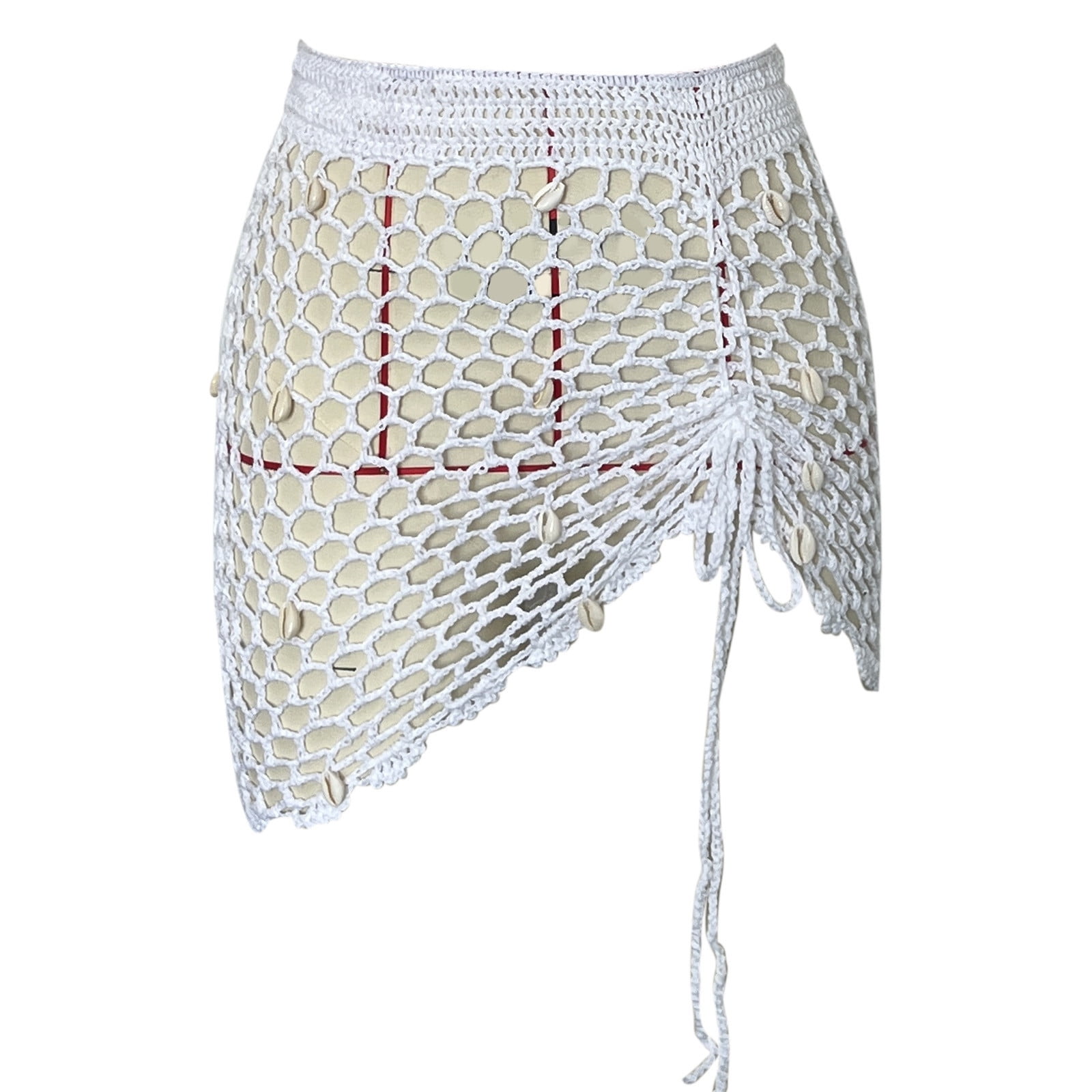 JIKNTTR Plus Size Skirts for Women Handmade Crochet Beach Cover Up ...