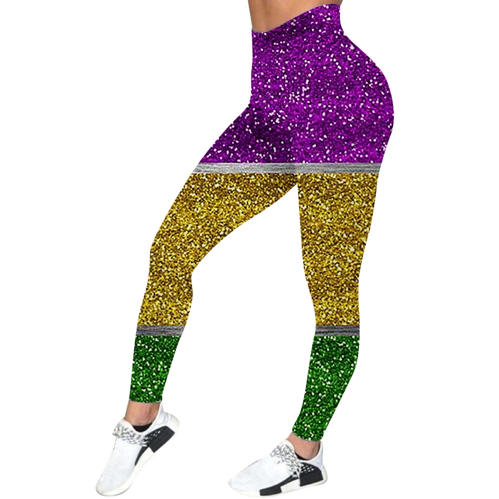 JIKNTTR Stretch Leggings For Women Carnival Colorful Printed Casual ...