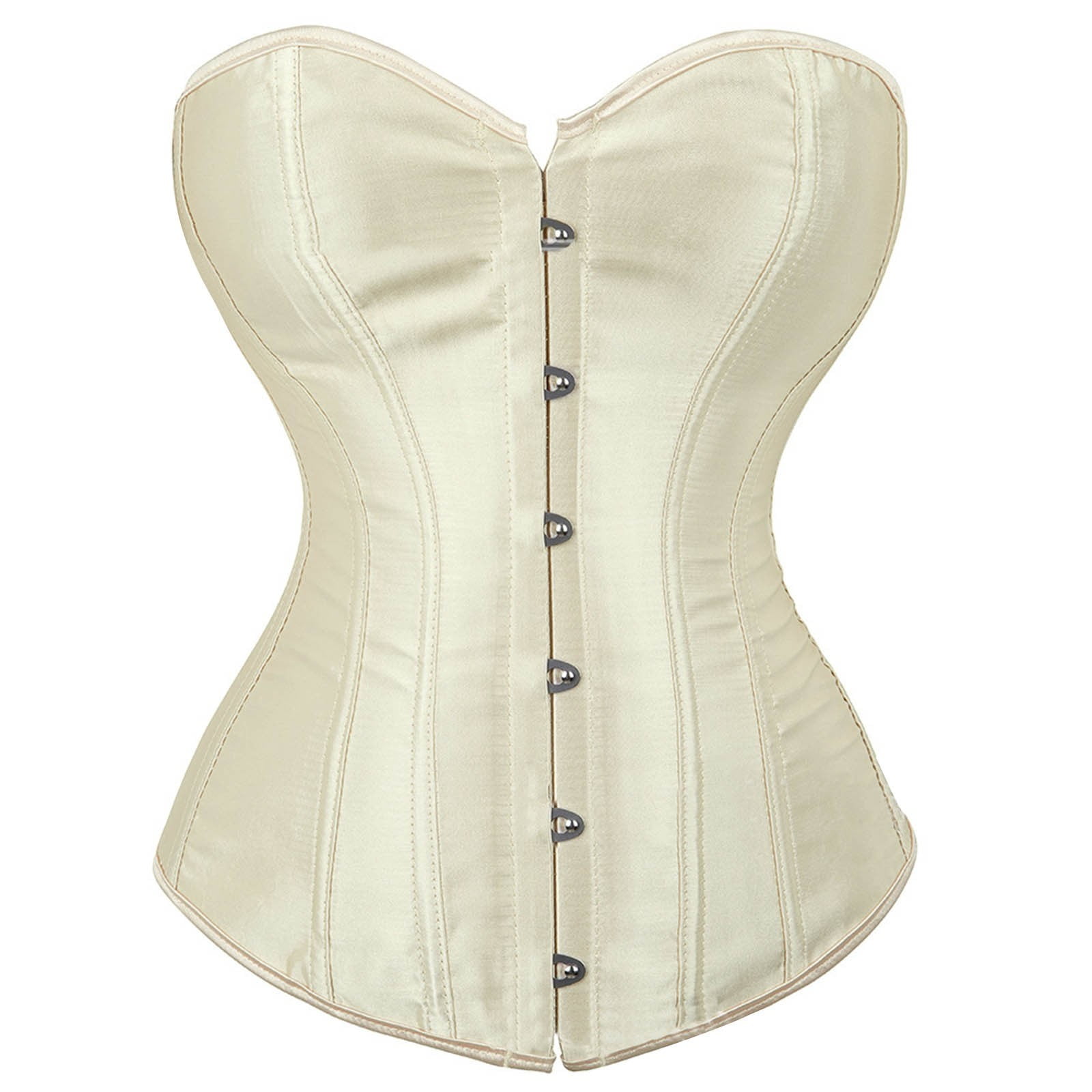 JIKNTTR Women's Bustier Corset Top Plus Size Satin Waist Cincher ...