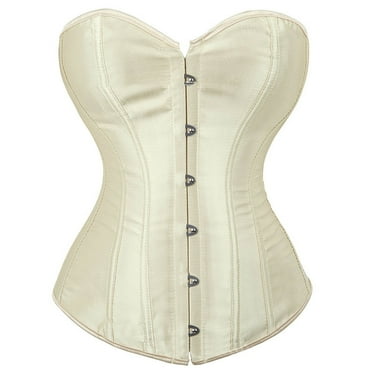 JIKNTTR Women's Bustier Corset Top Plus Size Satin Waist Cincher ...