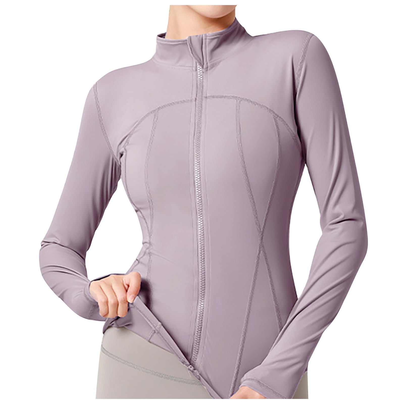 JIKNTTR Women's Lightweight Jackets Slim Fit Full Zip Athletic Running ...