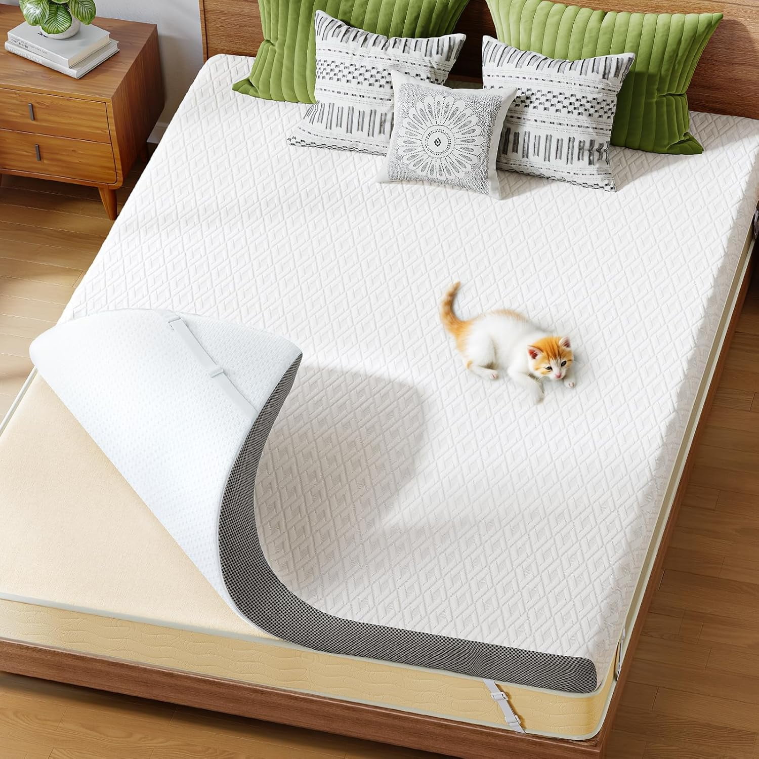 JIKUETWGTG 3-inch Full Memory Foam Mattress Topper Gel Infused Cooling ...