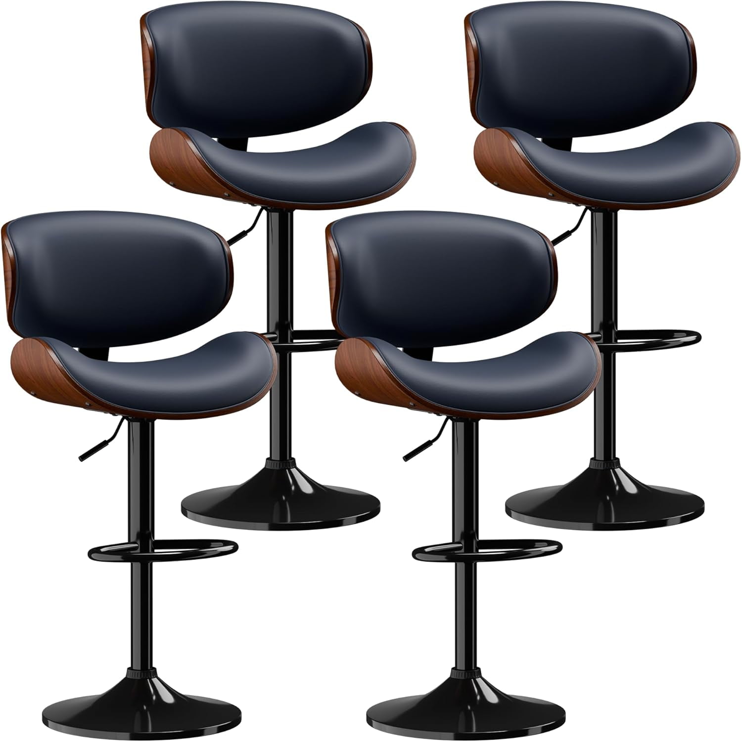 JIKUETWGTG Bar Stools Adjustable Swivel Leather Bar Stools for Kitchen ...