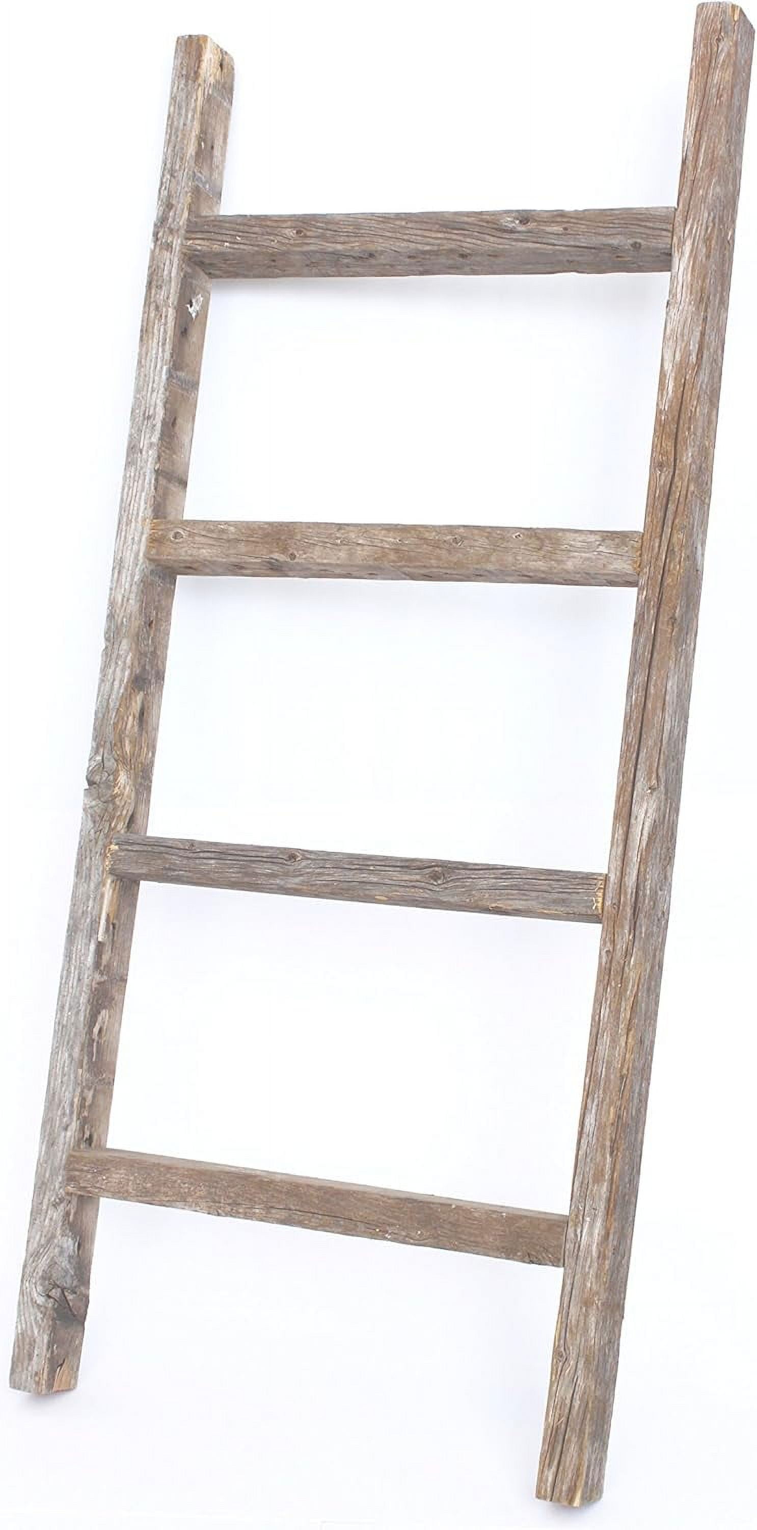 JIKUETWGTG BarnwoodUSA Rustic Decorative Ladder - 100% Upcycled Wood ...