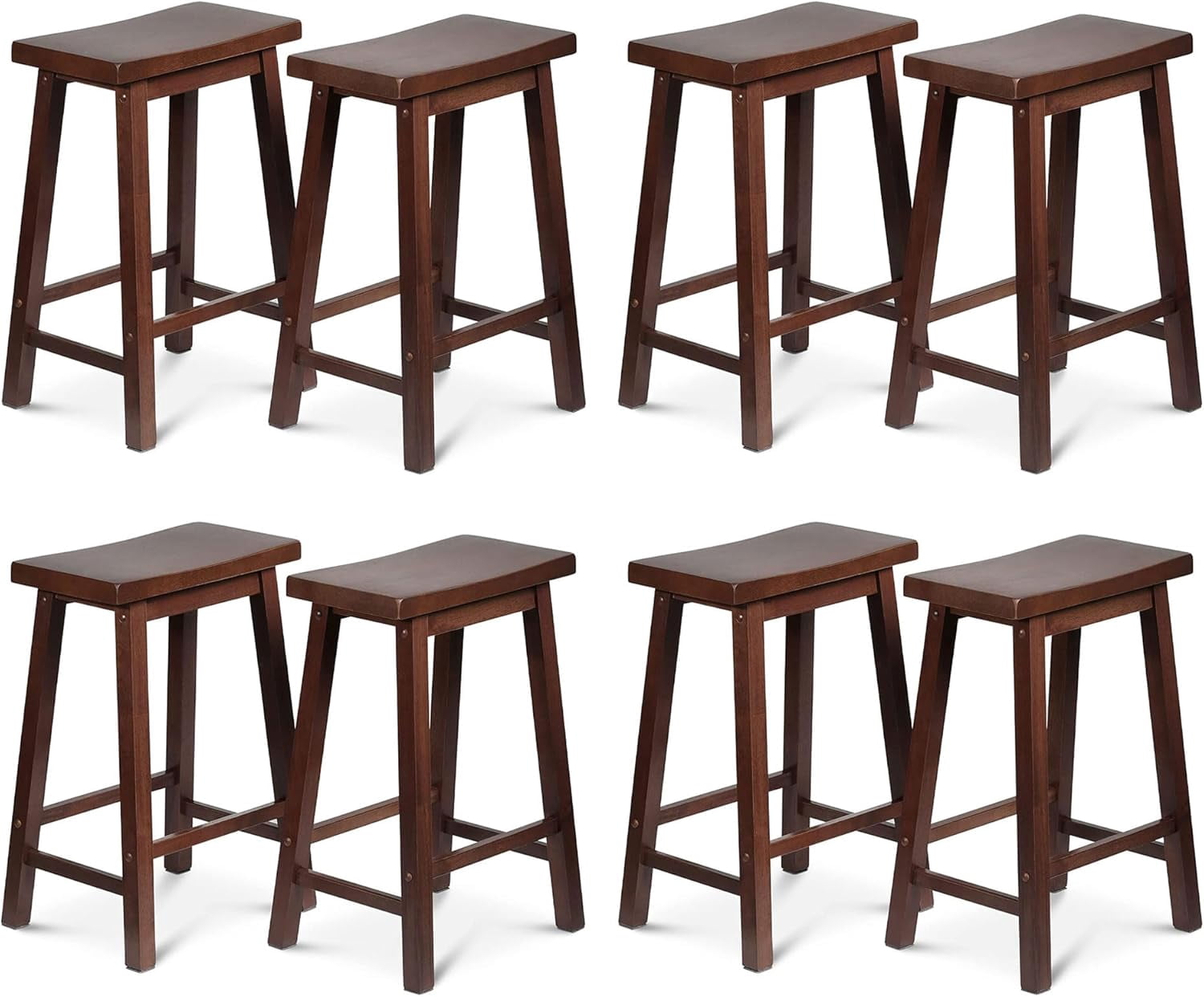 JIKUETWGTG Classic Modern Solid Wood Backless Saddle Seat 24 Inches ...