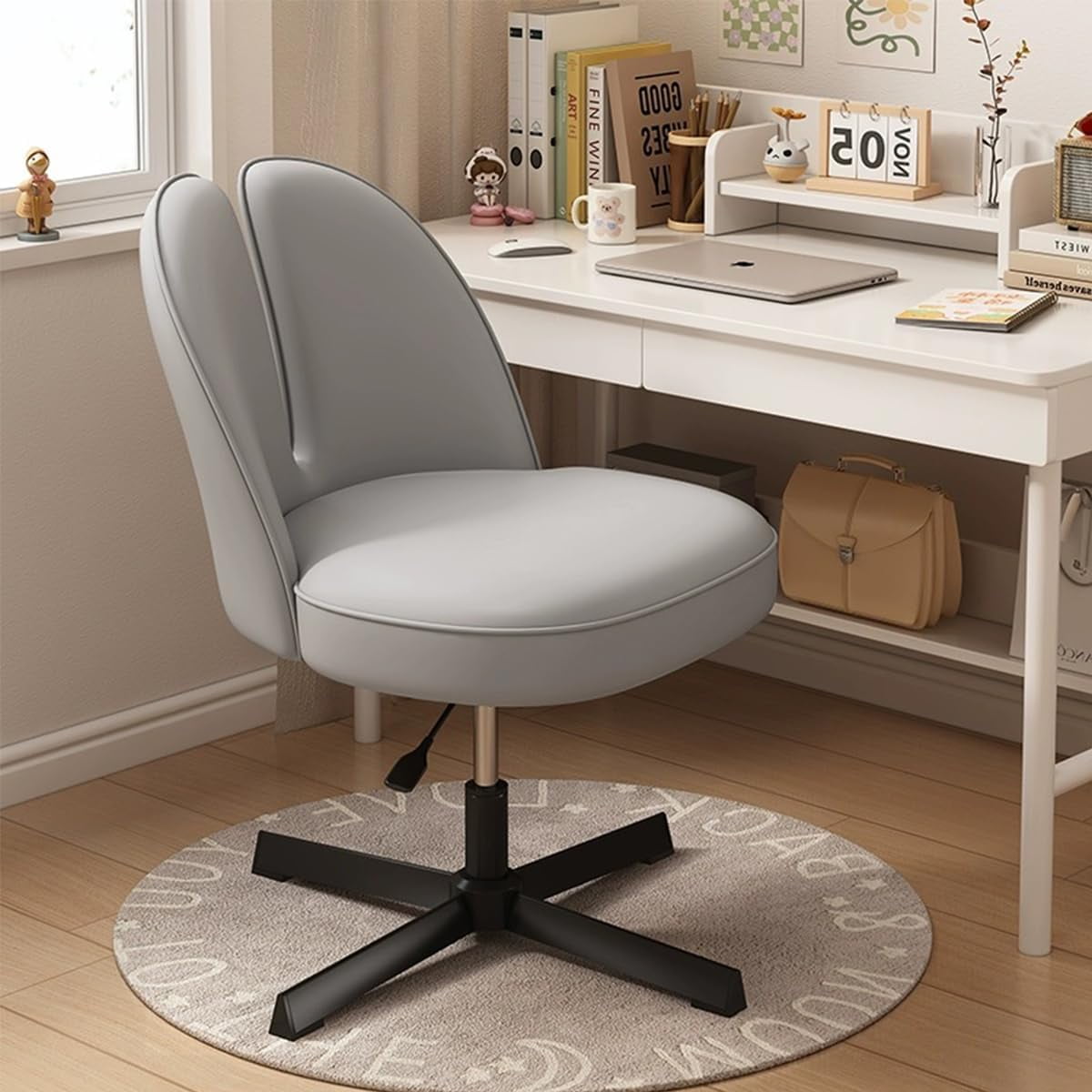 JIKUETWGTG Cute Desk Chair Wheels Office Chair Armless Computer Task ...