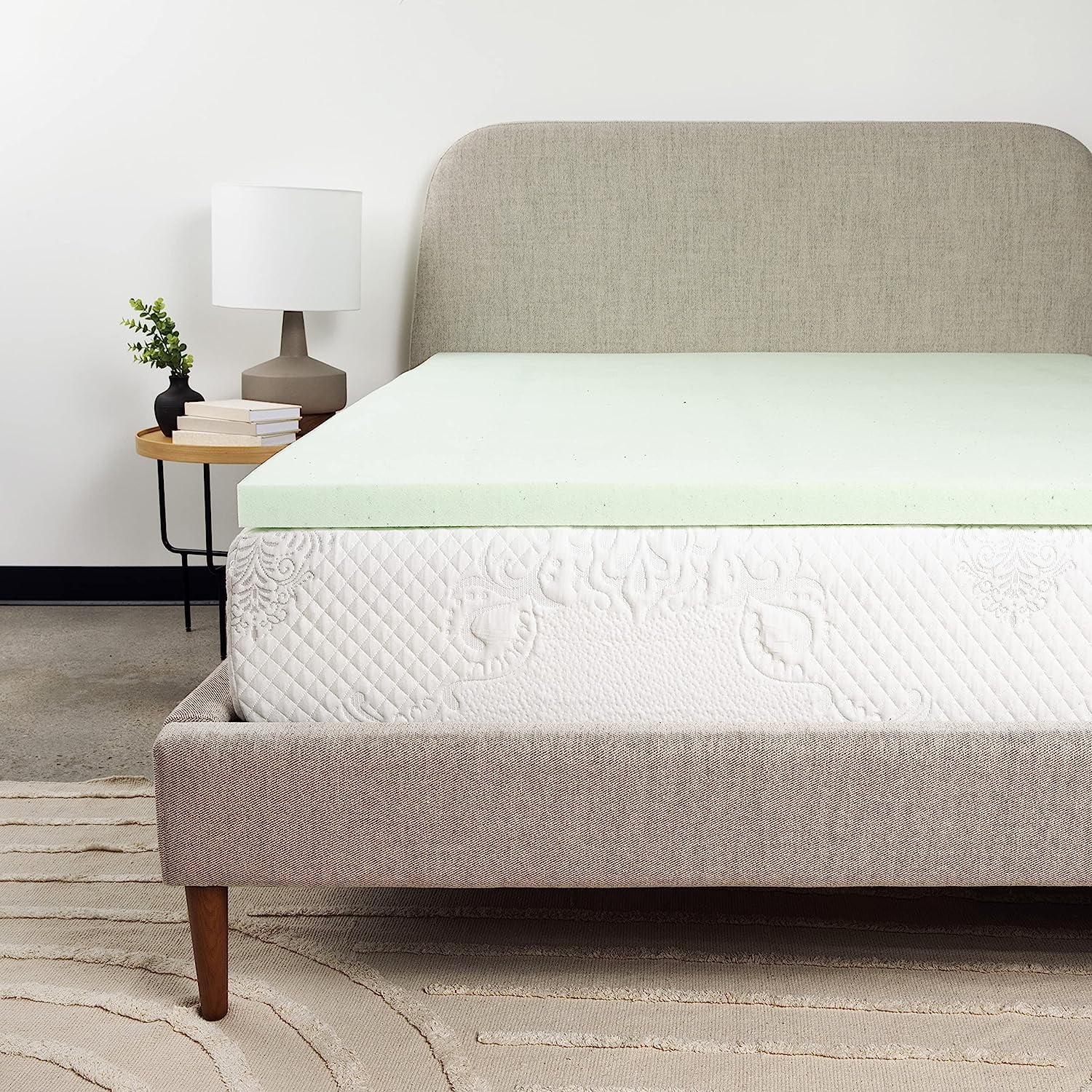 JIKUETWGTG Gel Infused Ventilated Memory Foam Mattress Topper 2 inch ...