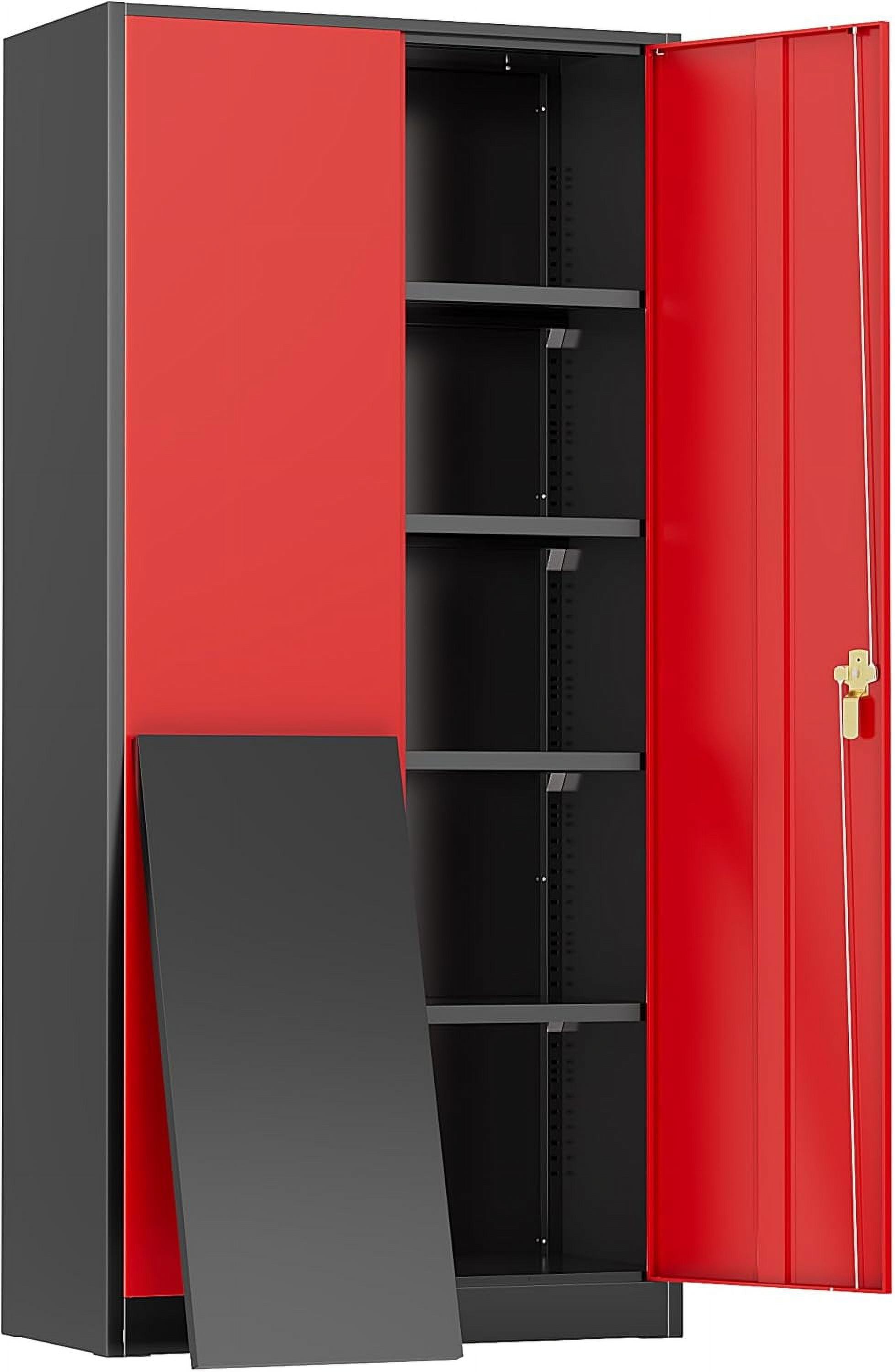 JIKUETWGTG Metal Storage Cabinet with Doors and Shelves Lockable ...