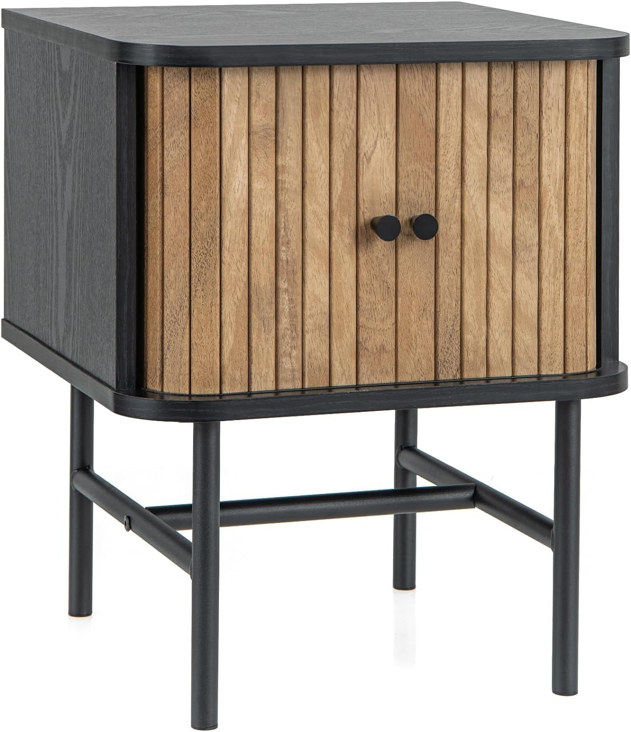 JIKUETWGTG Mid-Century Modern Nightstand Wood Bedside Table with ...
